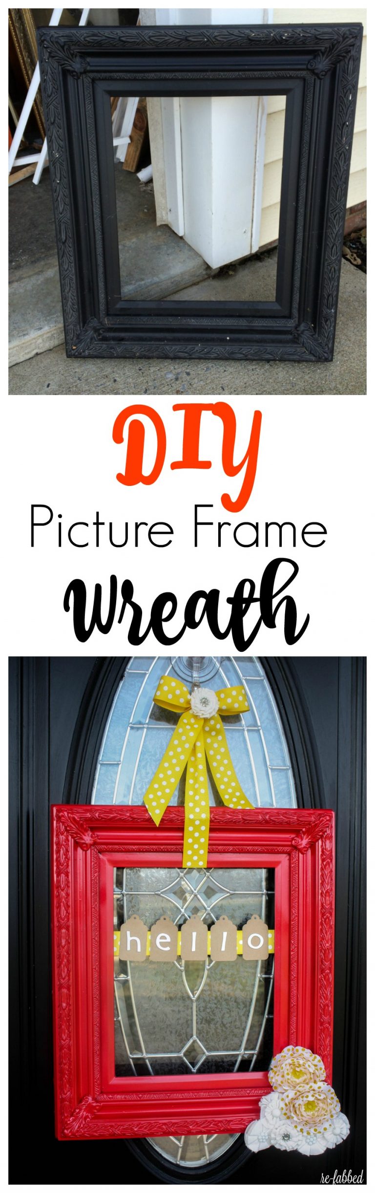 Spring DIY Picture Frame Wreath - Re-Fabbed