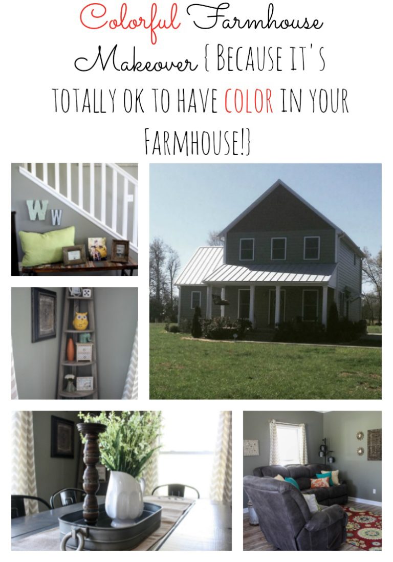 Colorful Farmhouse Dining and Living Room Makeover - Re-Fabbed