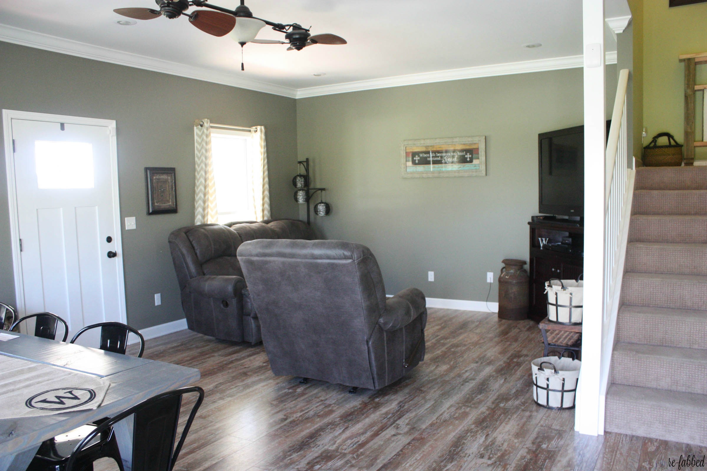 Colorful Farmhouse Dining and Living Room Makeover - Re-Fabbed