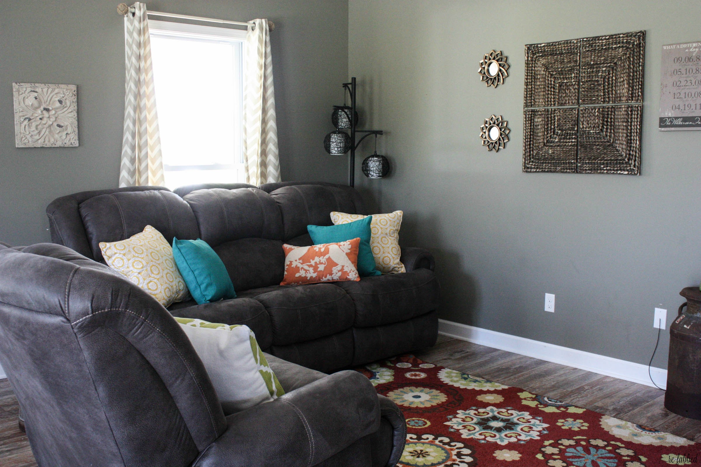 Colorful Farmhouse Dining and Living Room Makeover - Re-Fabbed