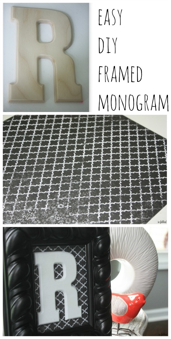 Framed Monogram with Scrapbook Paper - Re-Fabbed