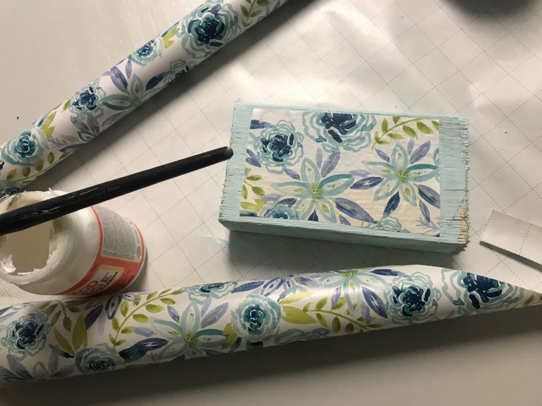 Scrap Wood Decor using Wrapping Paper - Re-Fabbed
