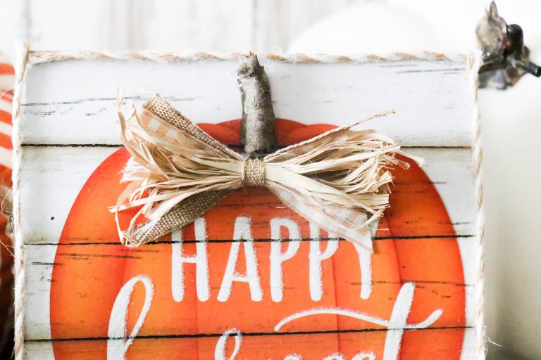 Dollar Tree fall sign makeover - Re-Fabbed