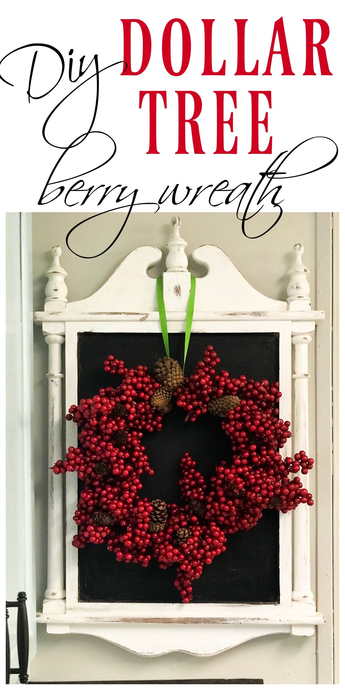 diy Dollar Tree embroidery hoop berry wreath - Re-Fabbed