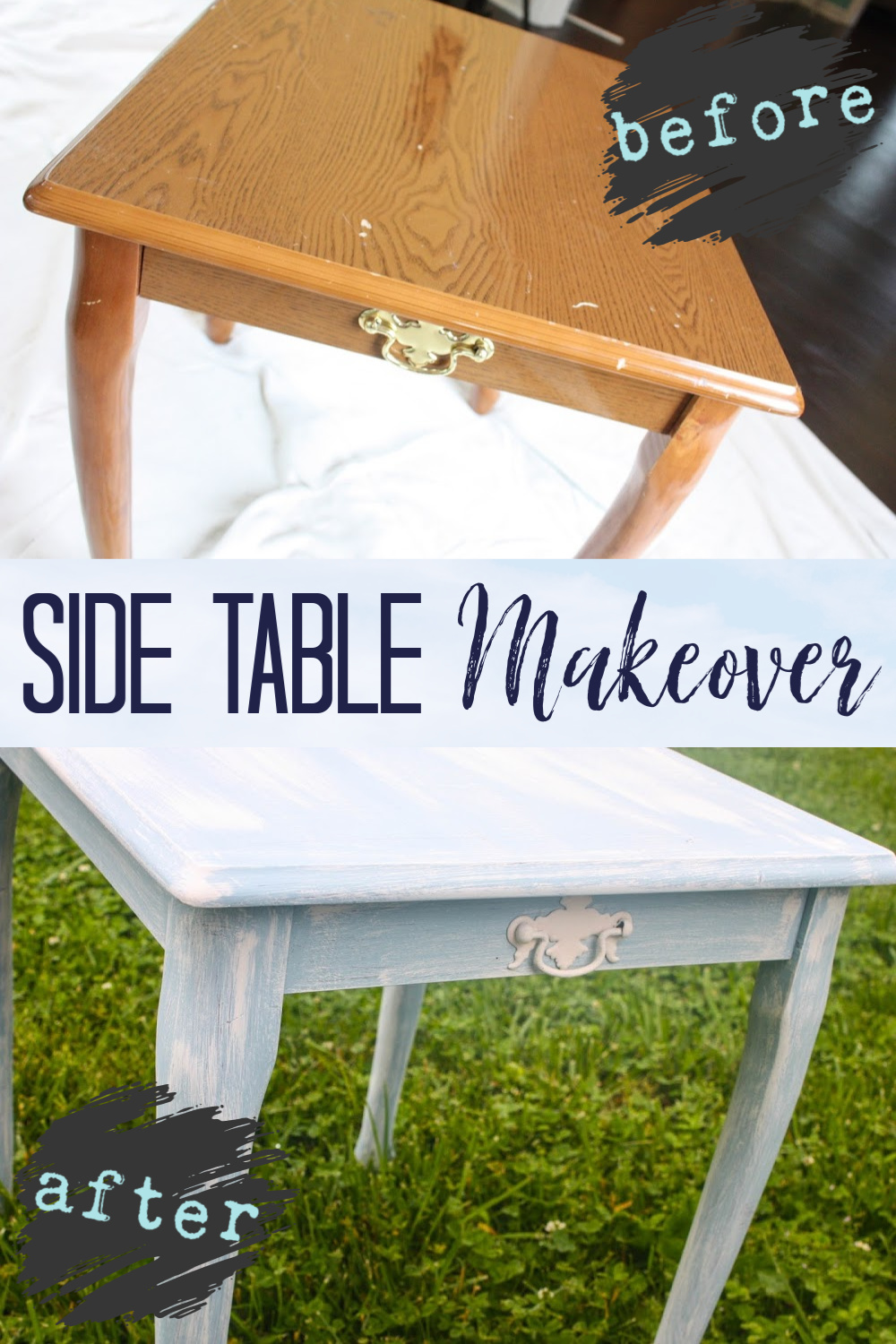 Light and Airy Side Table Makeover - Re-Fabbed