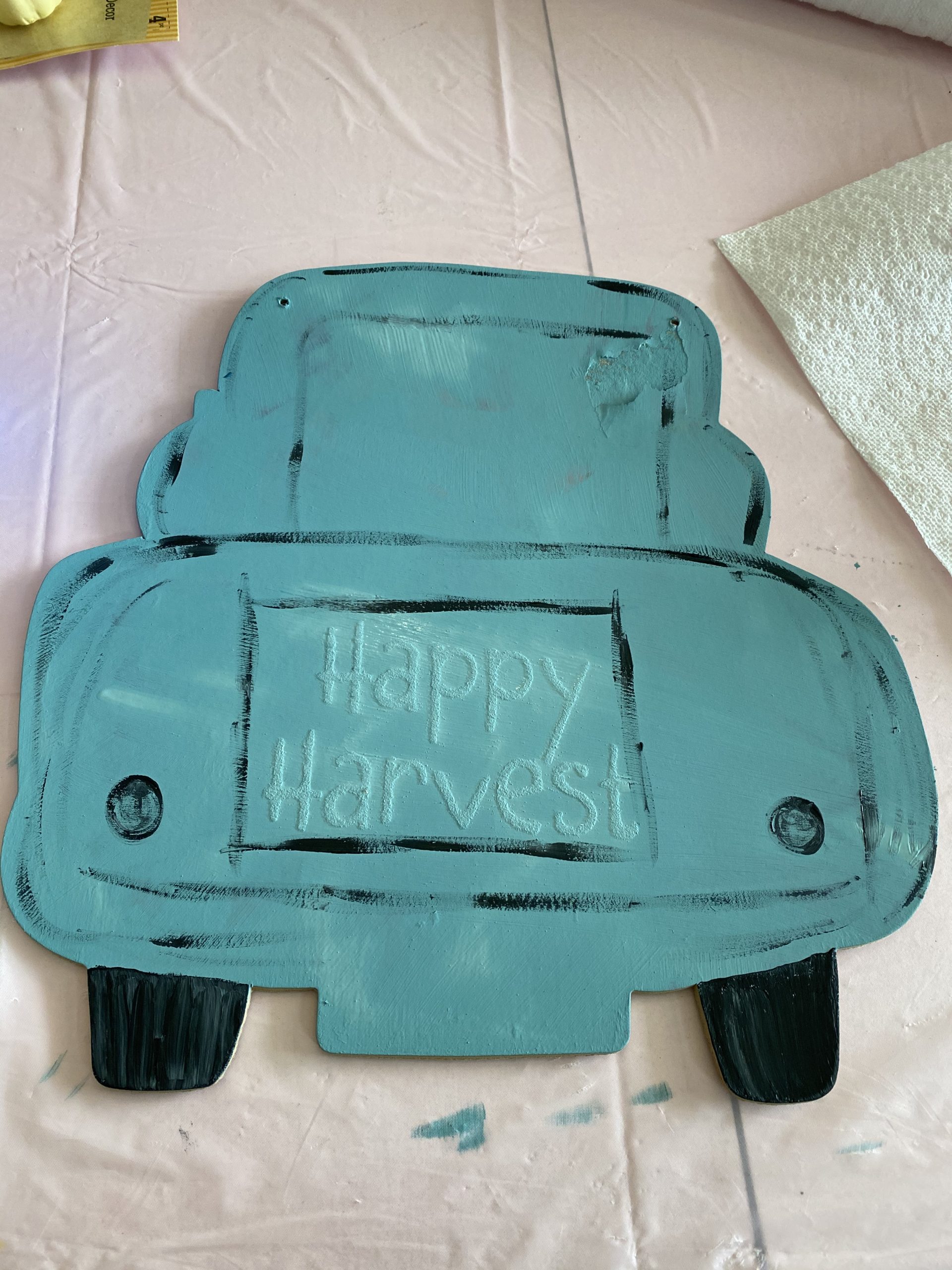 Dollar Tree Fall Truck Sign Makeover Re Fabbed