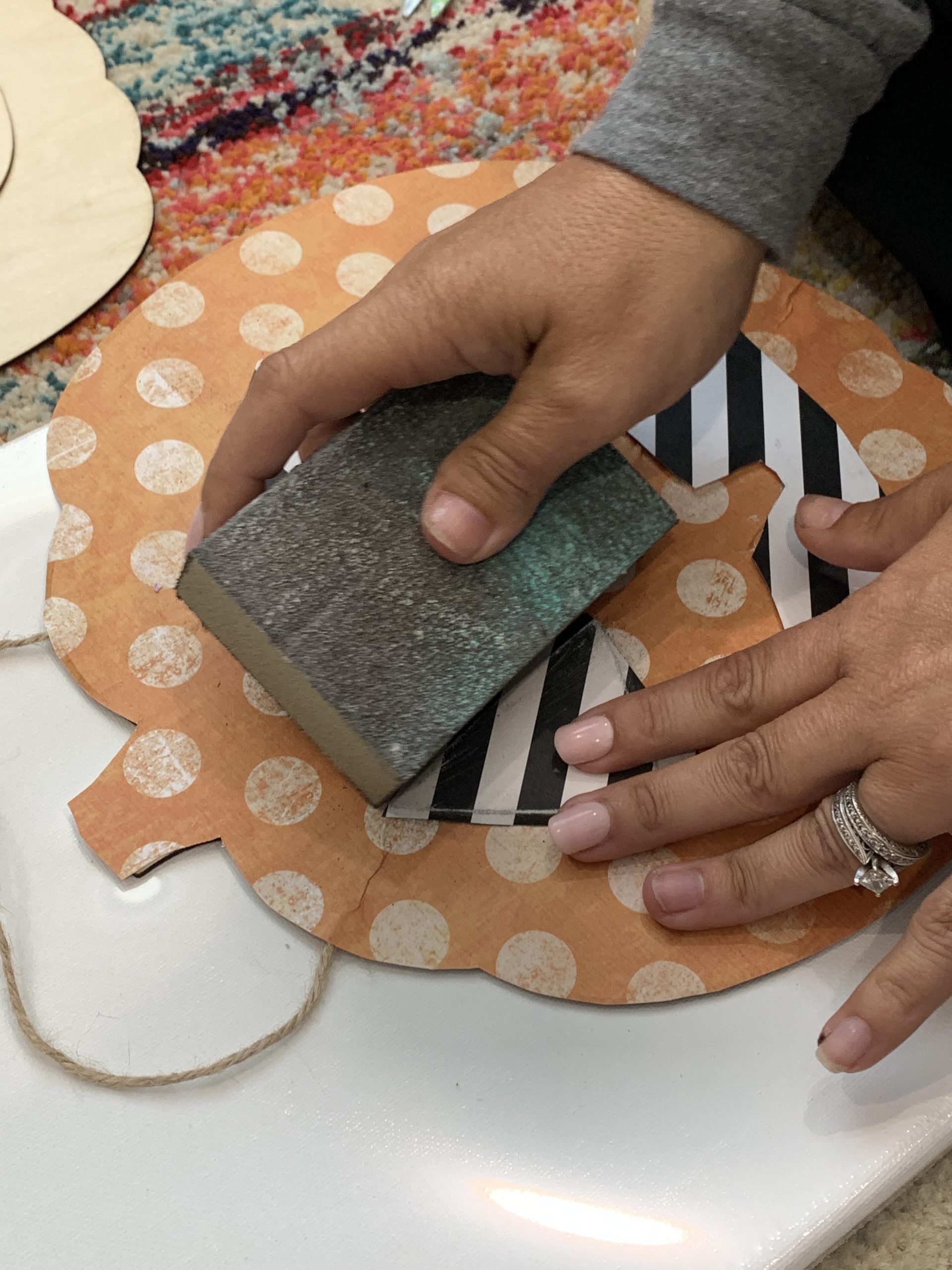 Dollar Tree Wood Pumpkin diy - Re-Fabbed