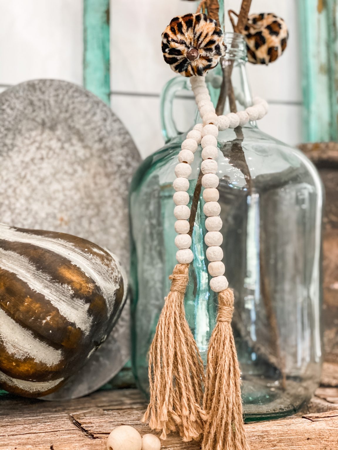 Rustic Boho Inspired Fall Mantel - Re-Fabbed