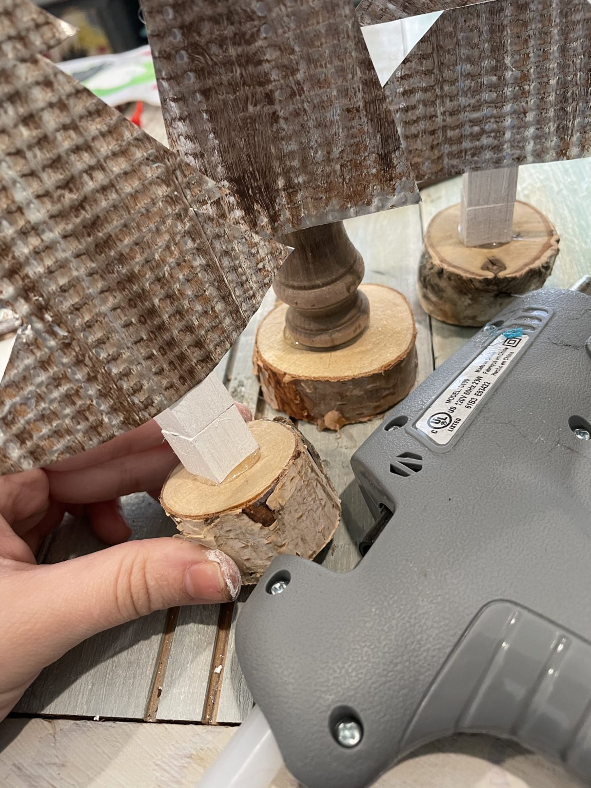 Dollar Tree cookie sheet trees - Re-Fabbed