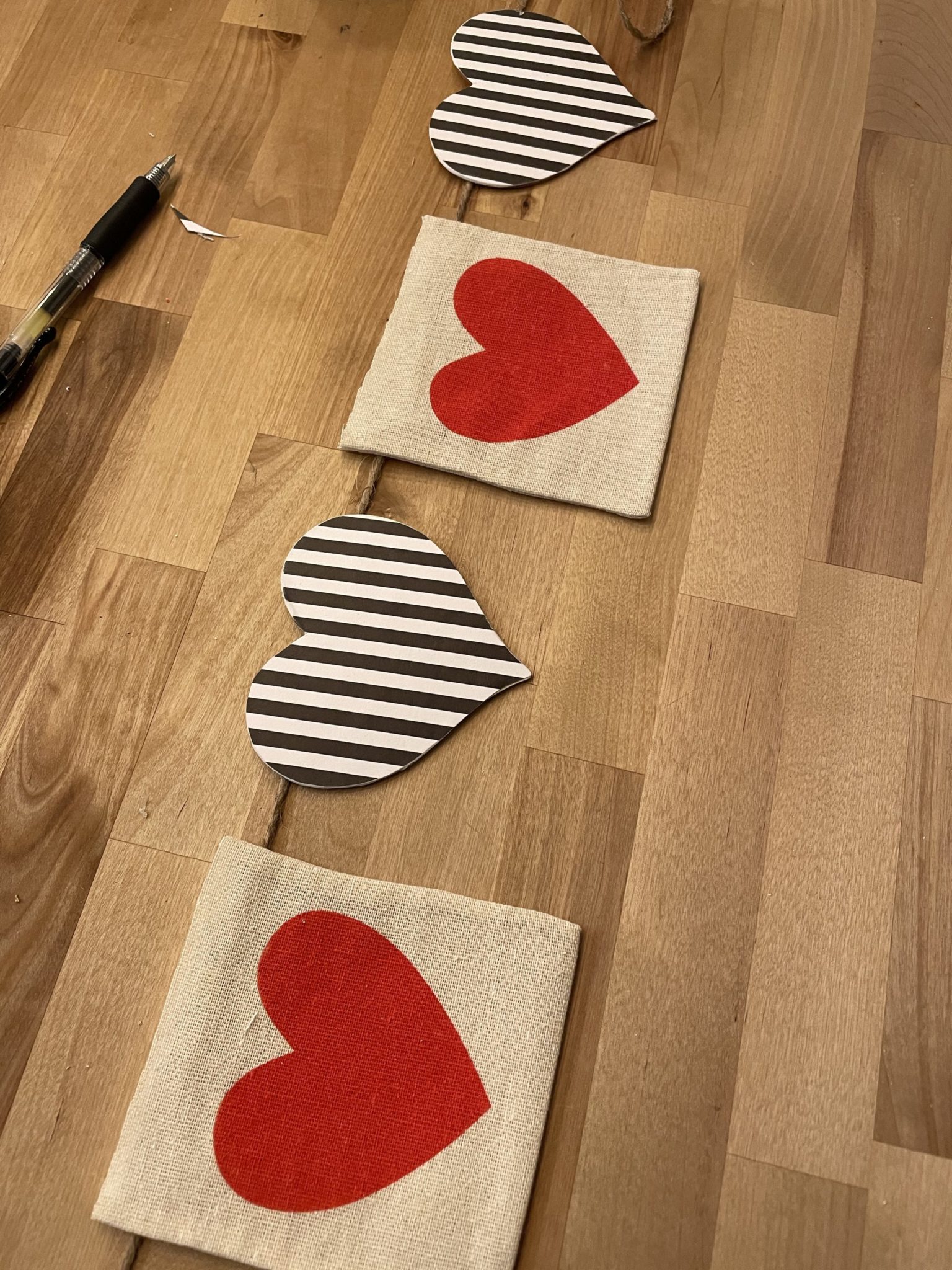 diy Dollar Tree Valentines banner - Re-Fabbed