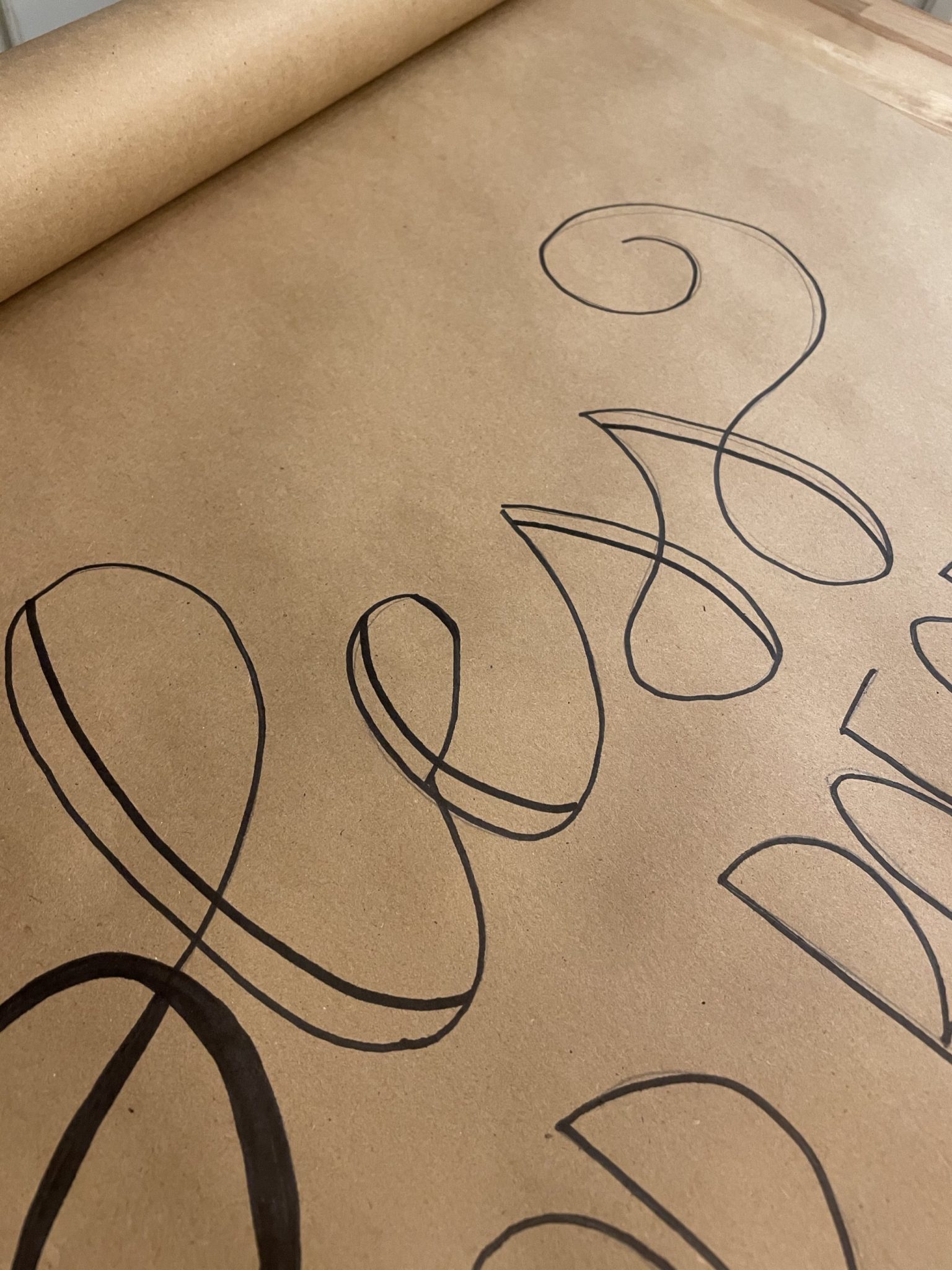 diy kraft paper scroll sign - Re-Fabbed