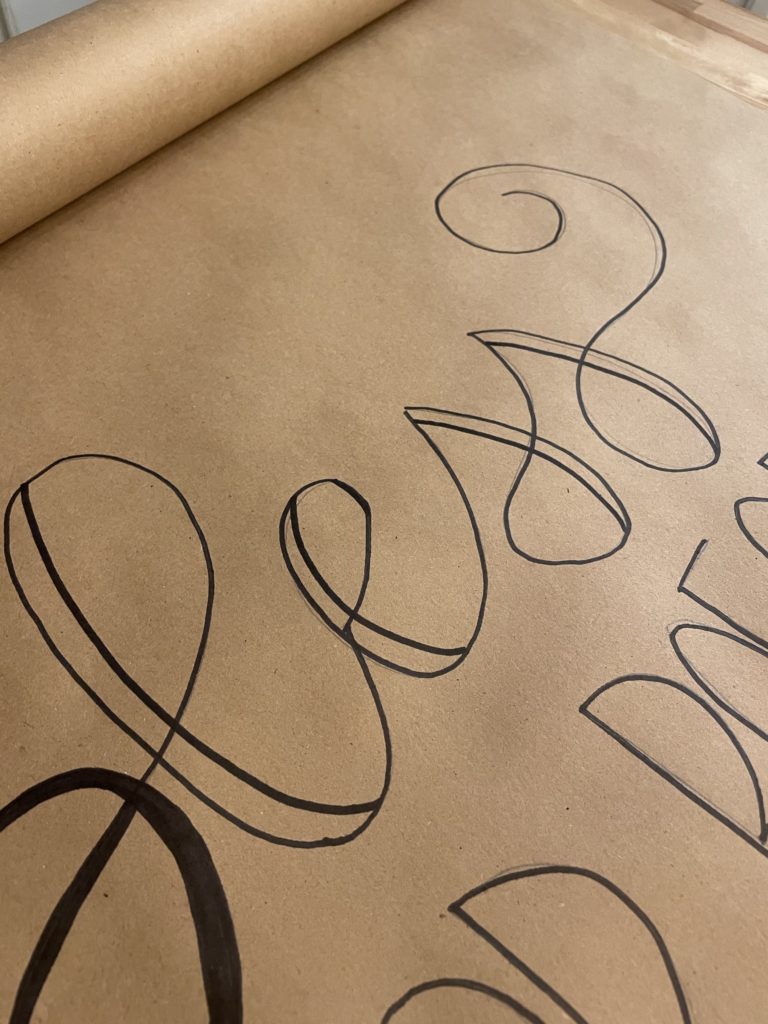 diy kraft paper scroll sign - Re-Fabbed