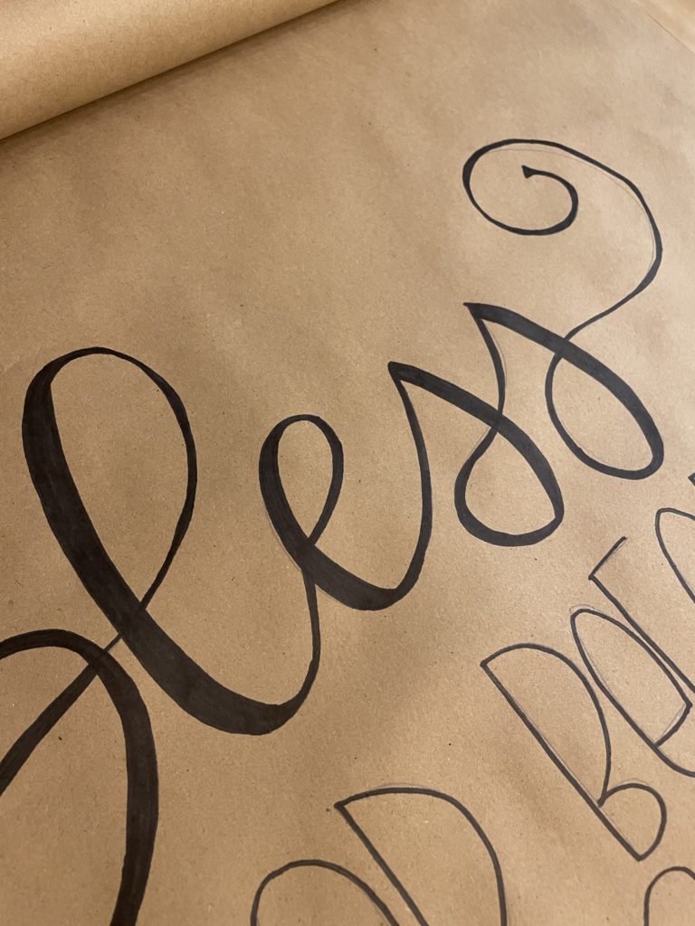 diy kraft paper scroll sign - Re-Fabbed