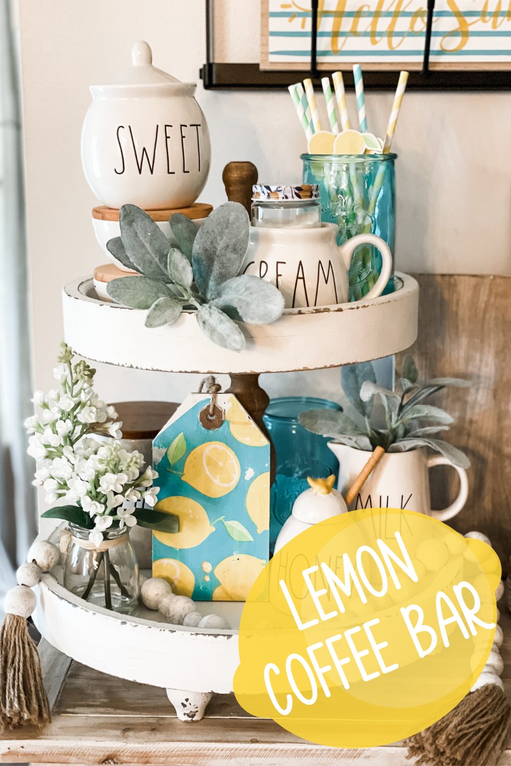 simple lemon themed coffee bar - Re-Fabbed