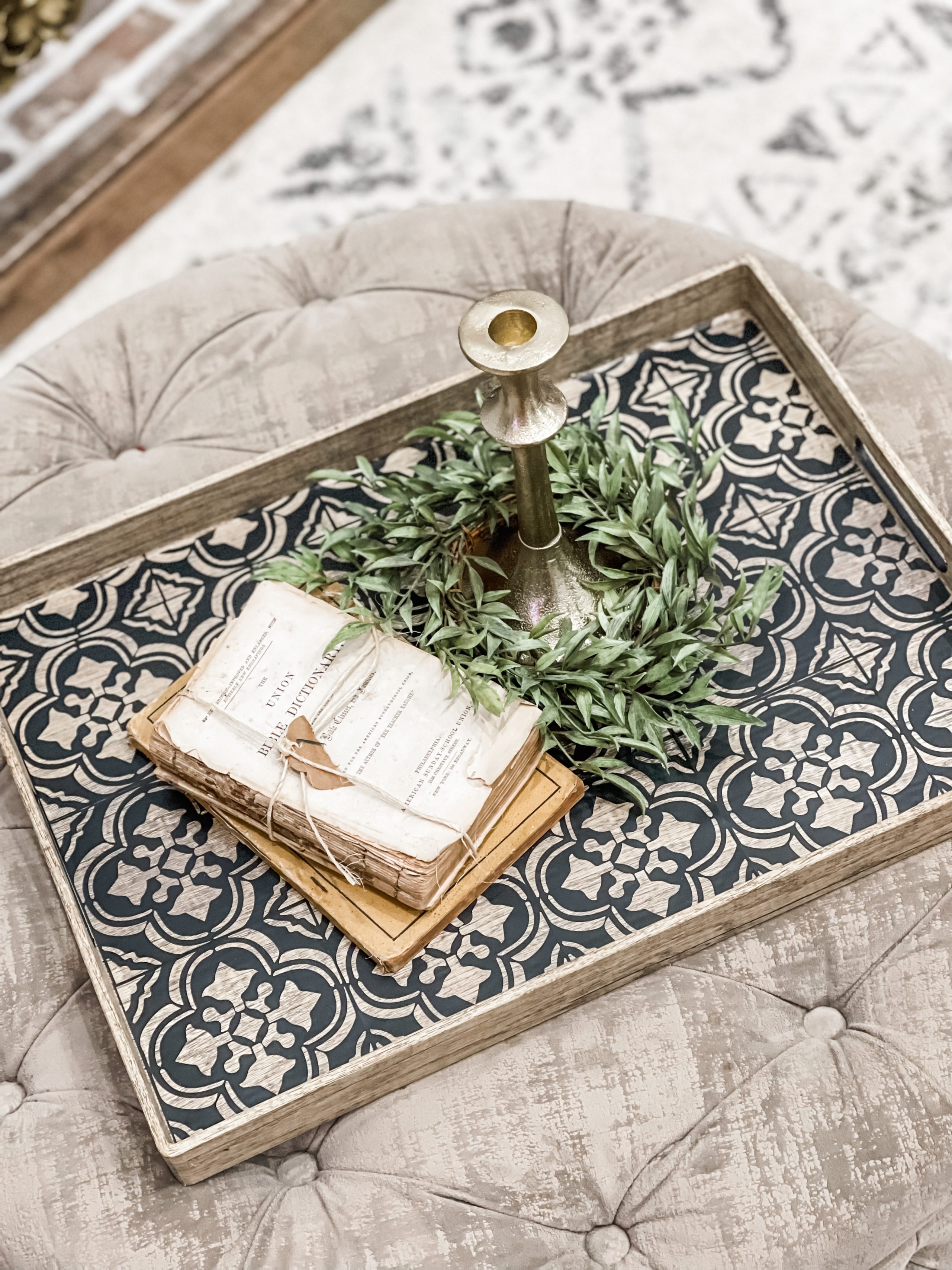 diy wall tile sticker tray makeover - Re-Fabbed