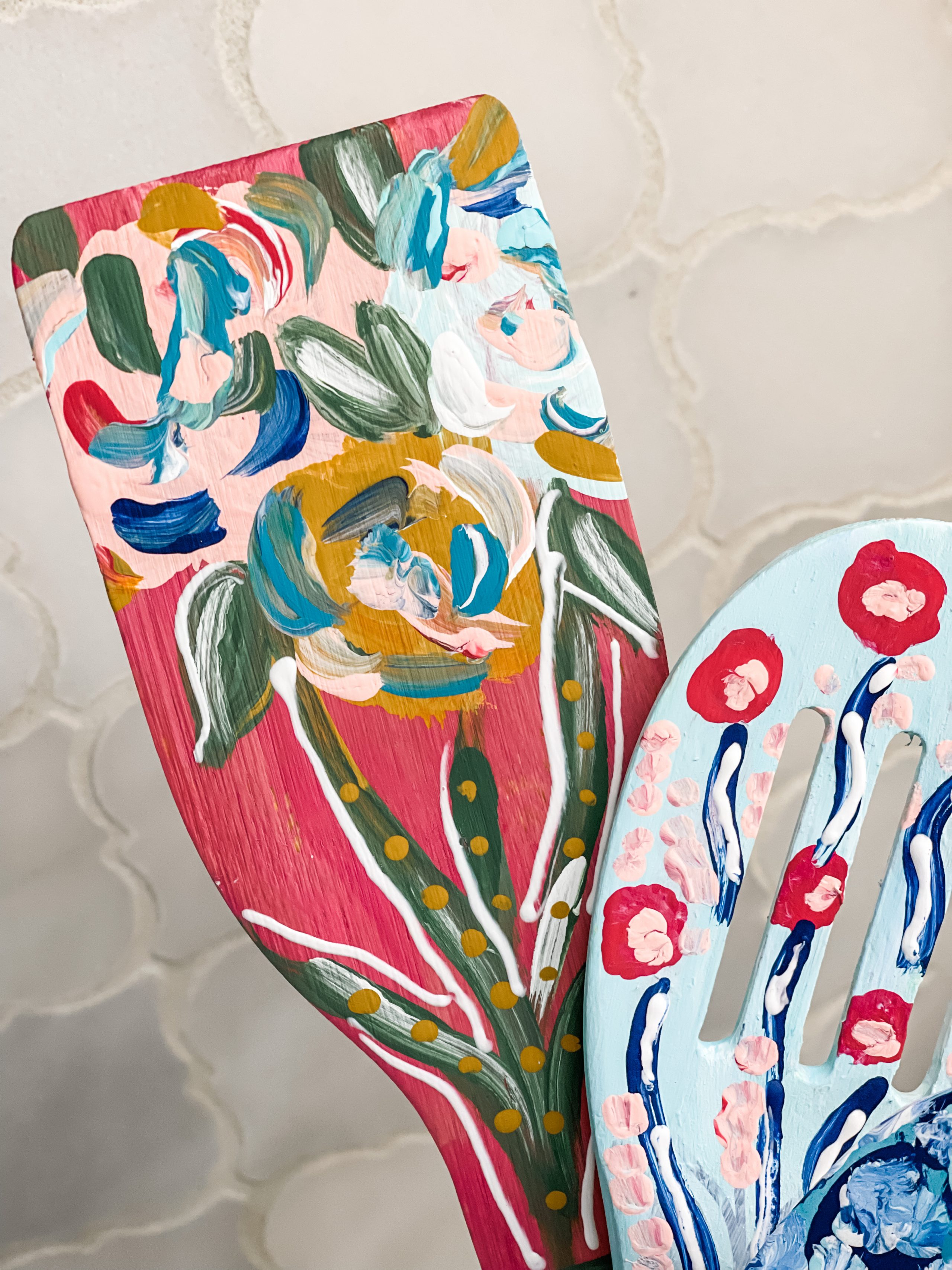 diy painted wooden spoons - Re-Fabbed