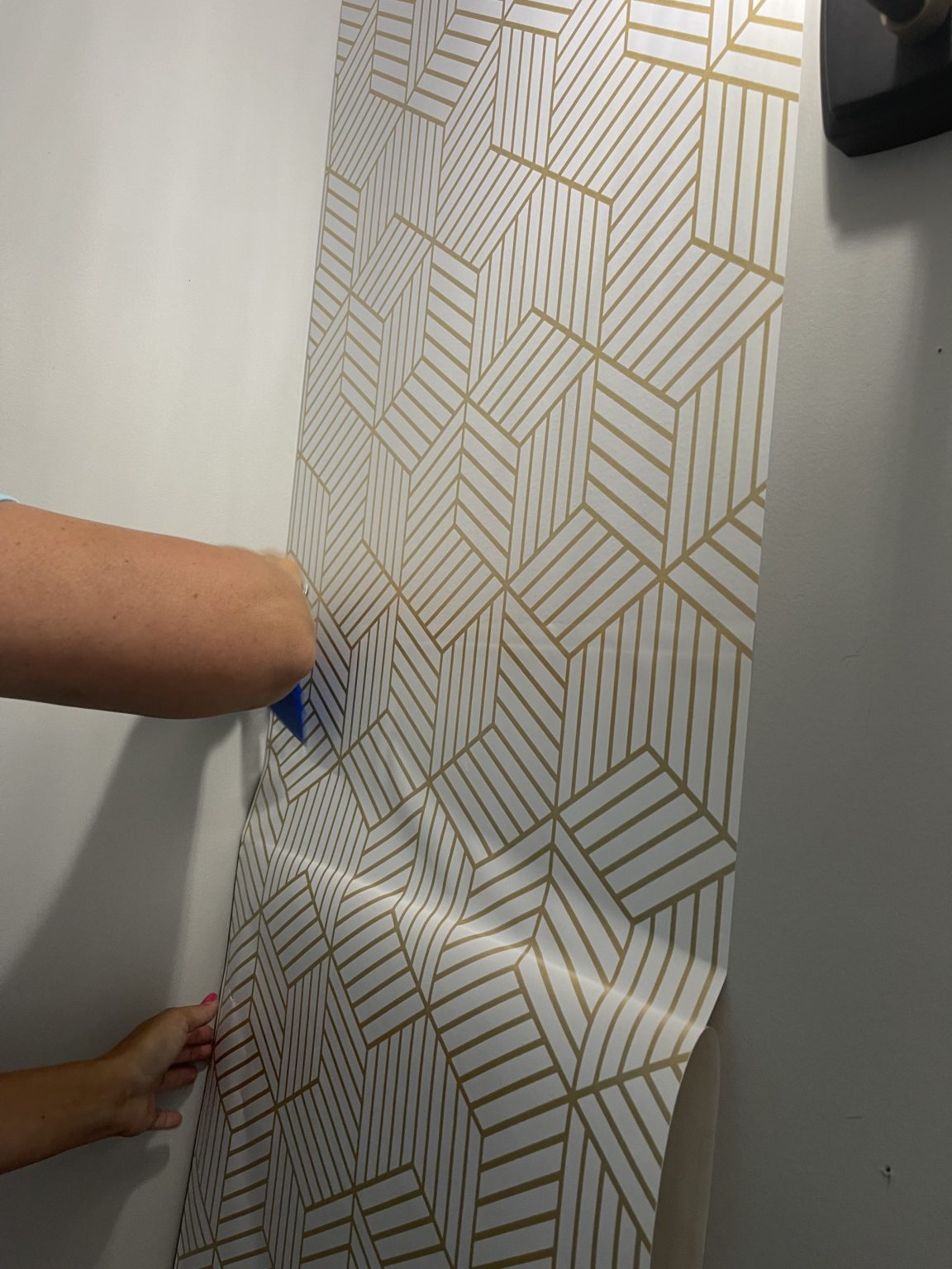 hallway accent wall makeover - Re-Fabbed