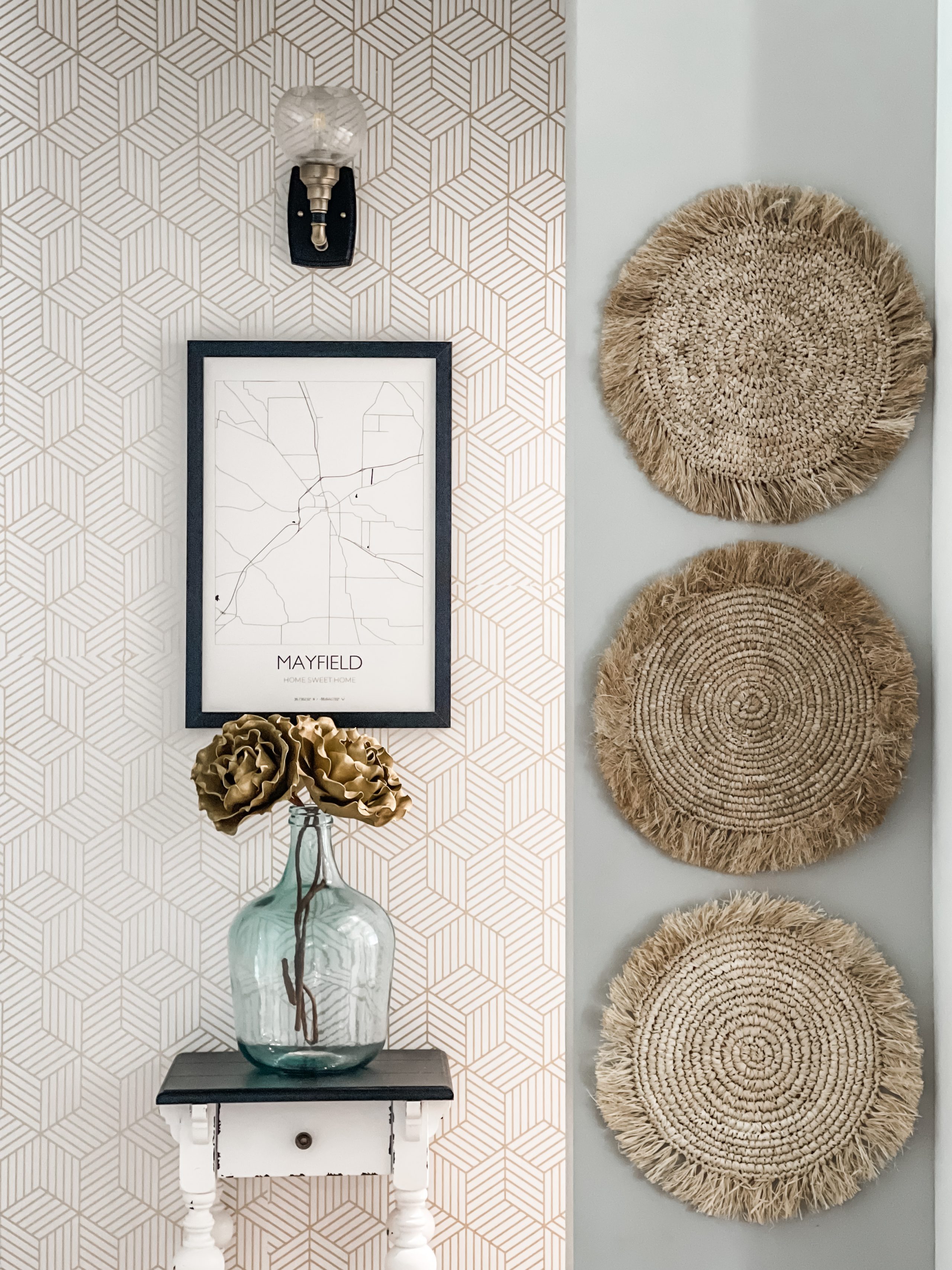 hallway accent wall makeover - Re-Fabbed