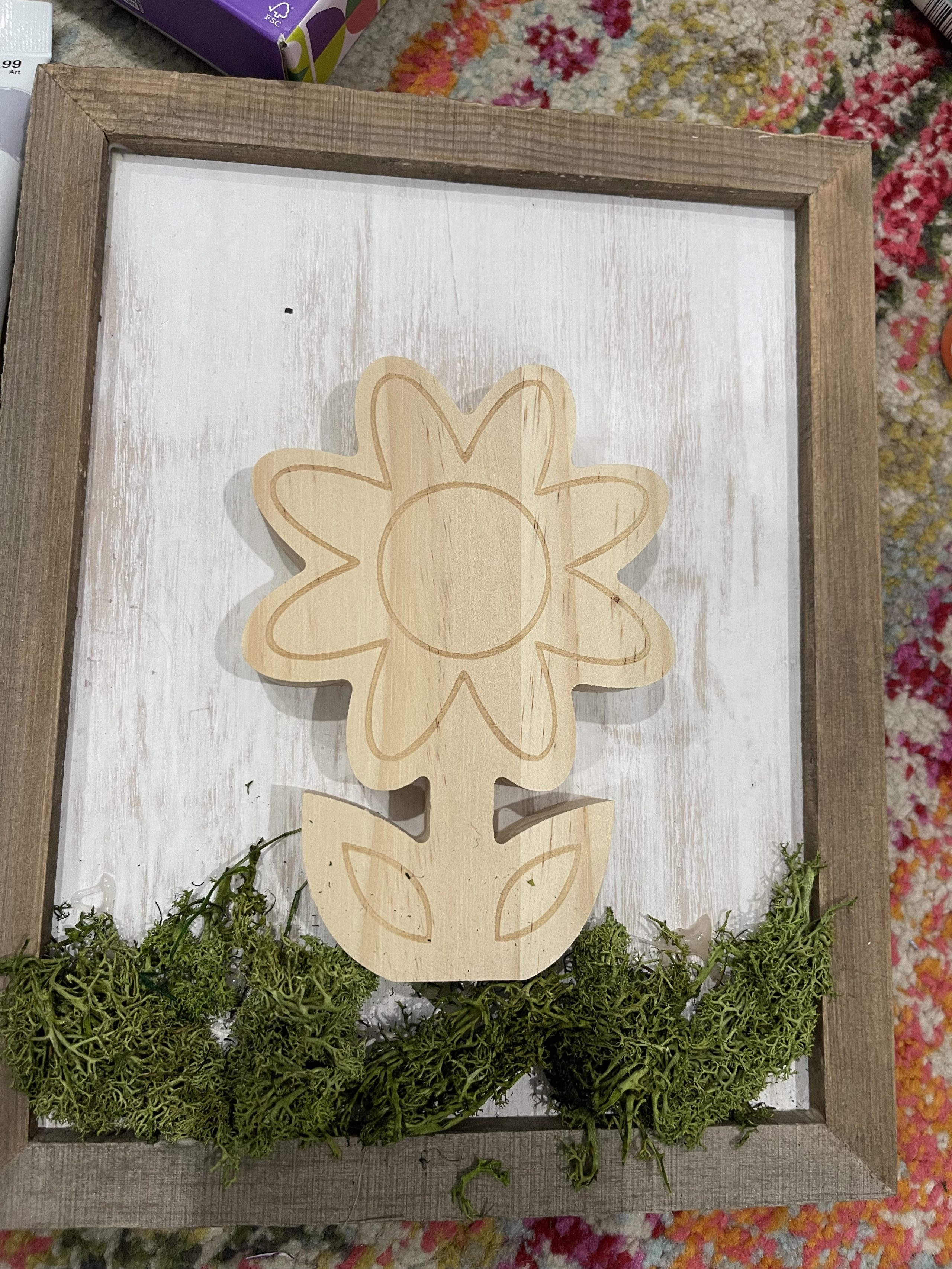 painted sunflower sign with burlap banner - Re-Fabbed