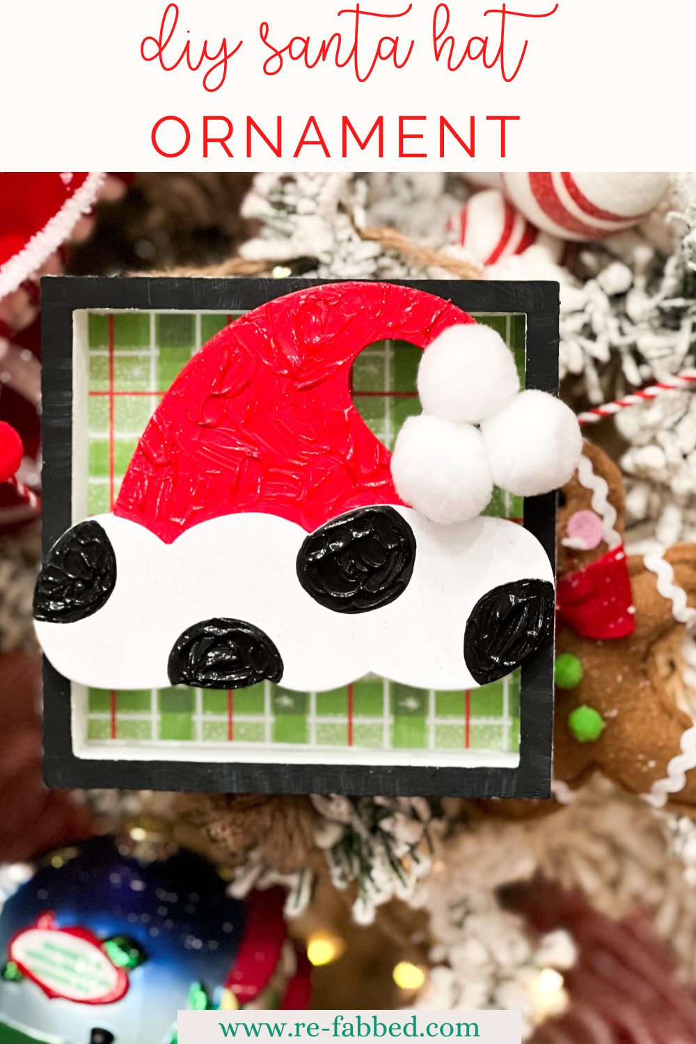 diy santa hat christmas ornament - Re-Fabbed