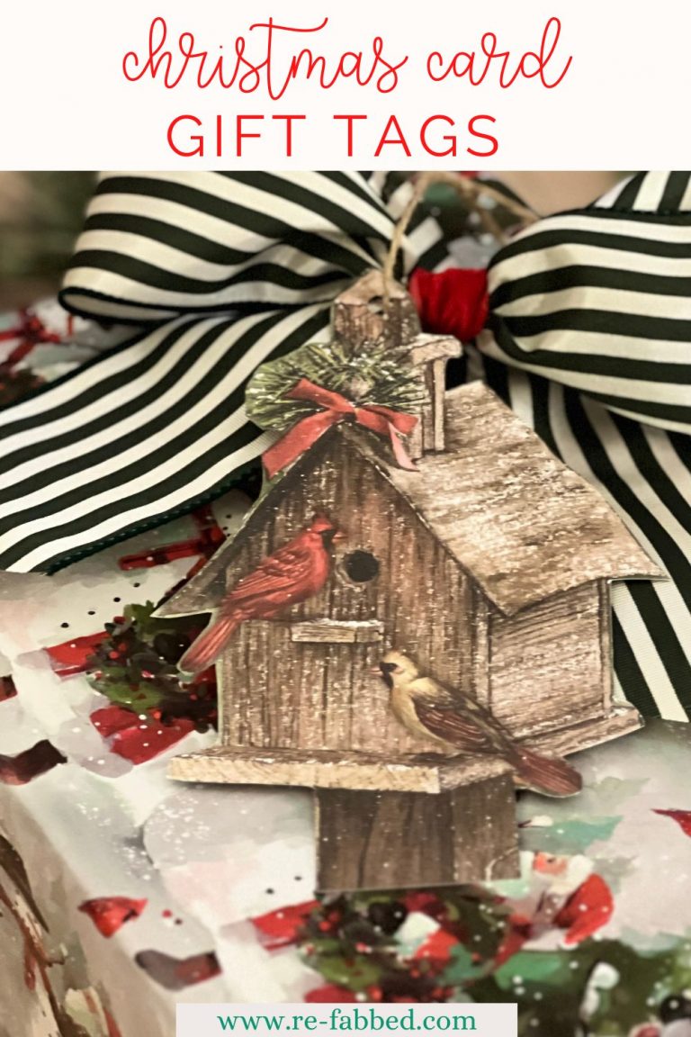 christmas card gift tags - Re-Fabbed