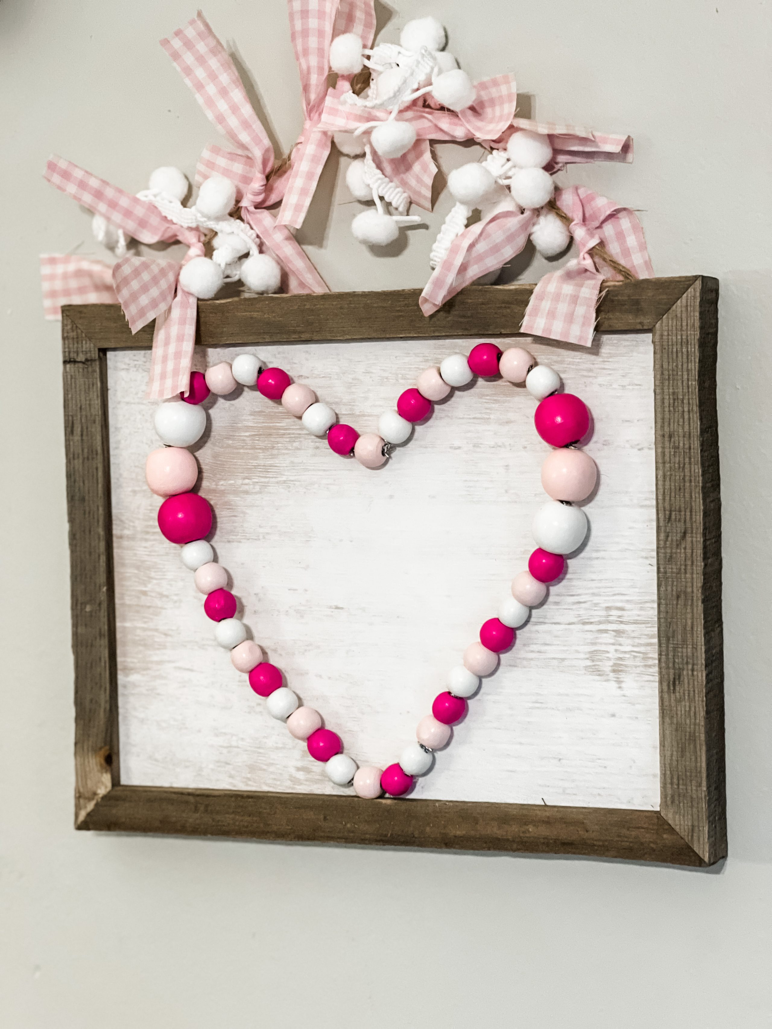 diy wood bead heart sign - Re-Fabbed