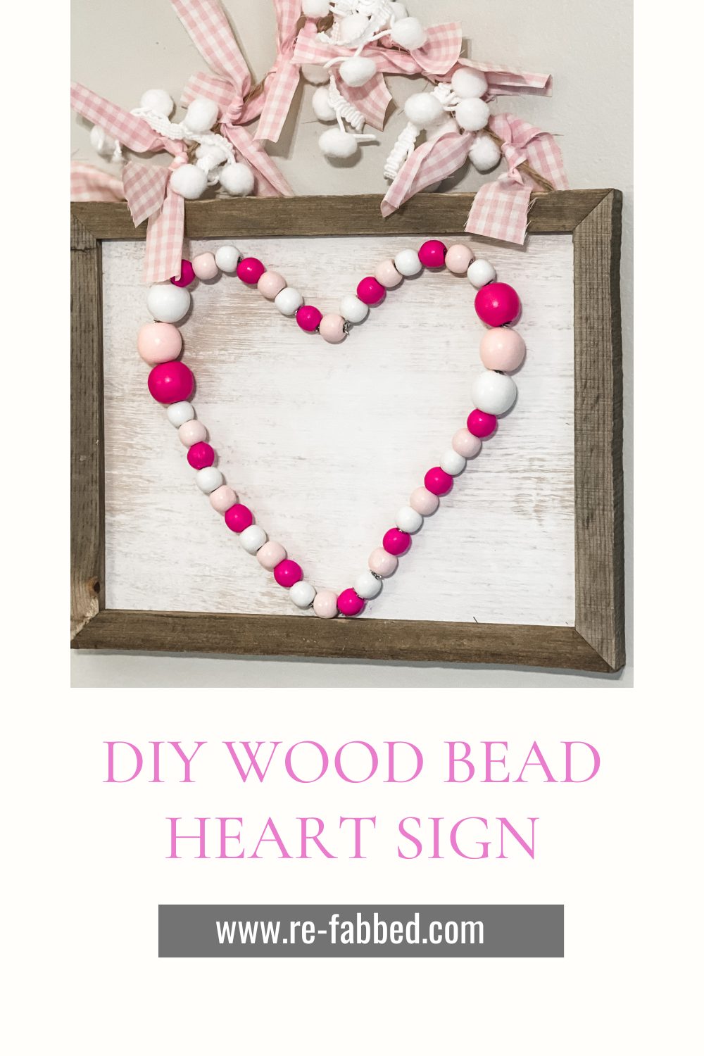 diy wood bead heart sign - Re-Fabbed