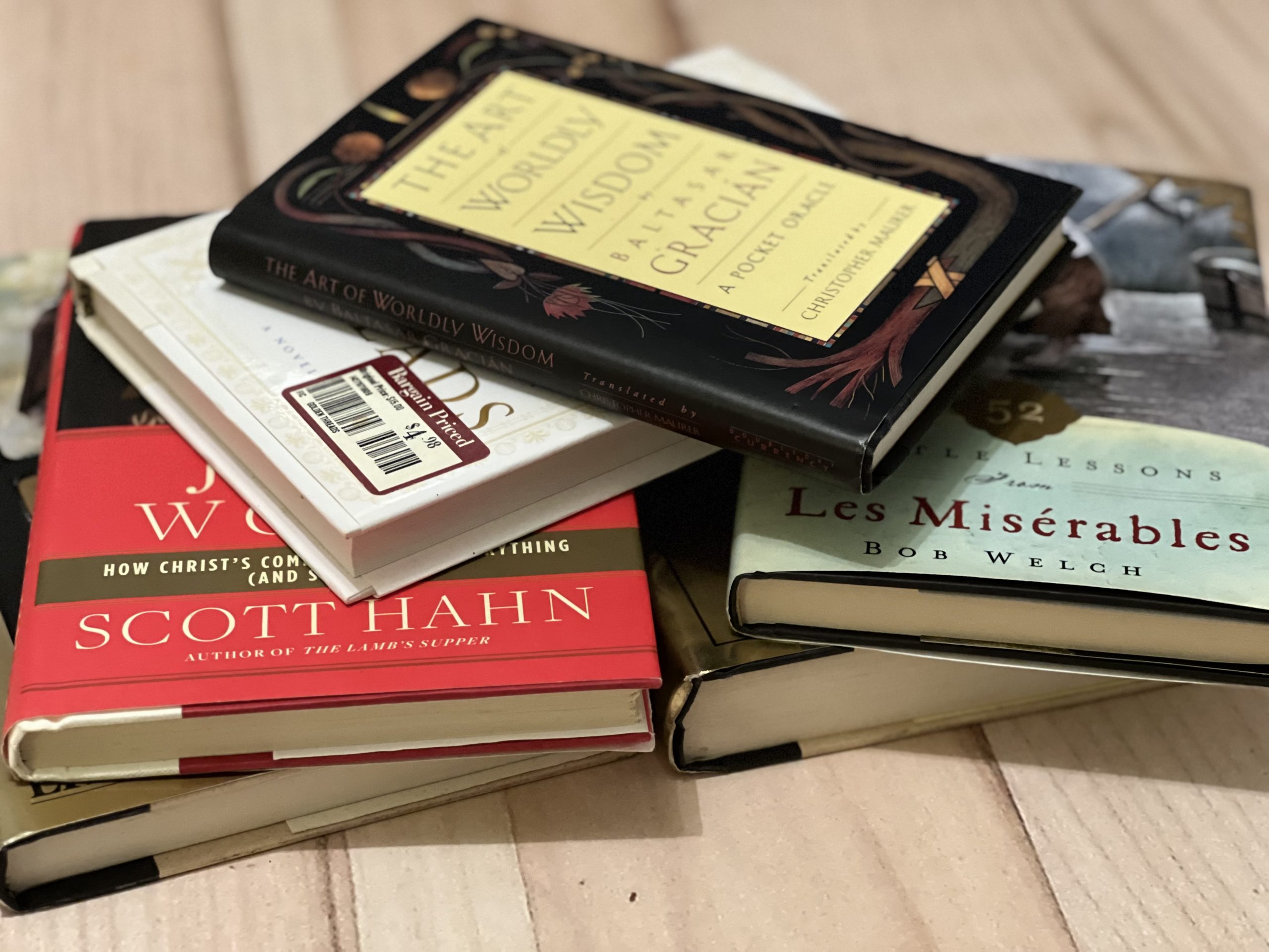 thrift store stacked books diy - Re-Fabbed