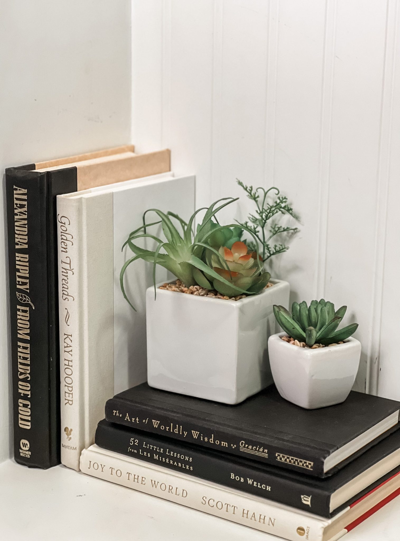 thrift store stacked books diy - Re-Fabbed