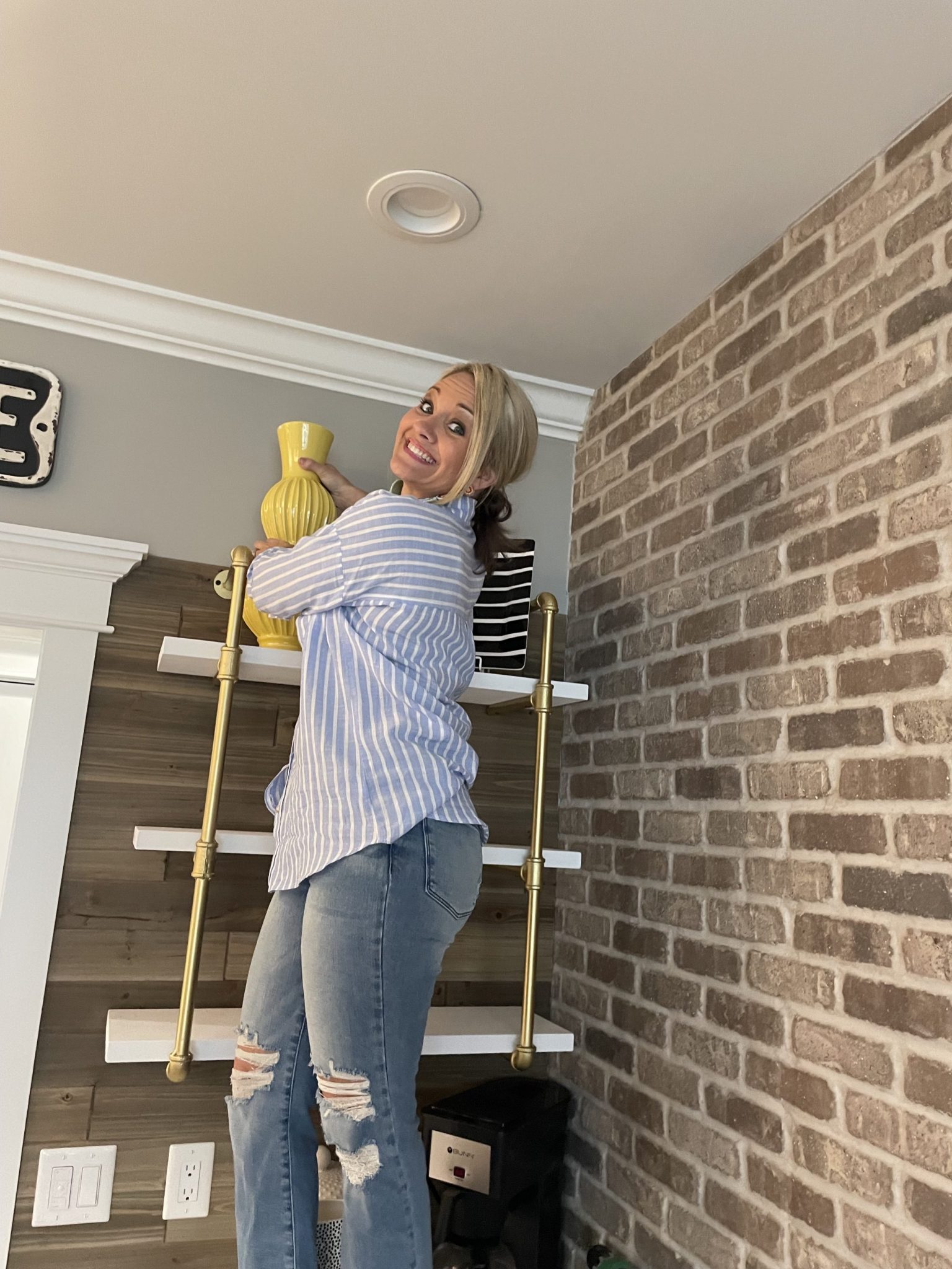 painted coffee bar makeover - Re-Fabbed