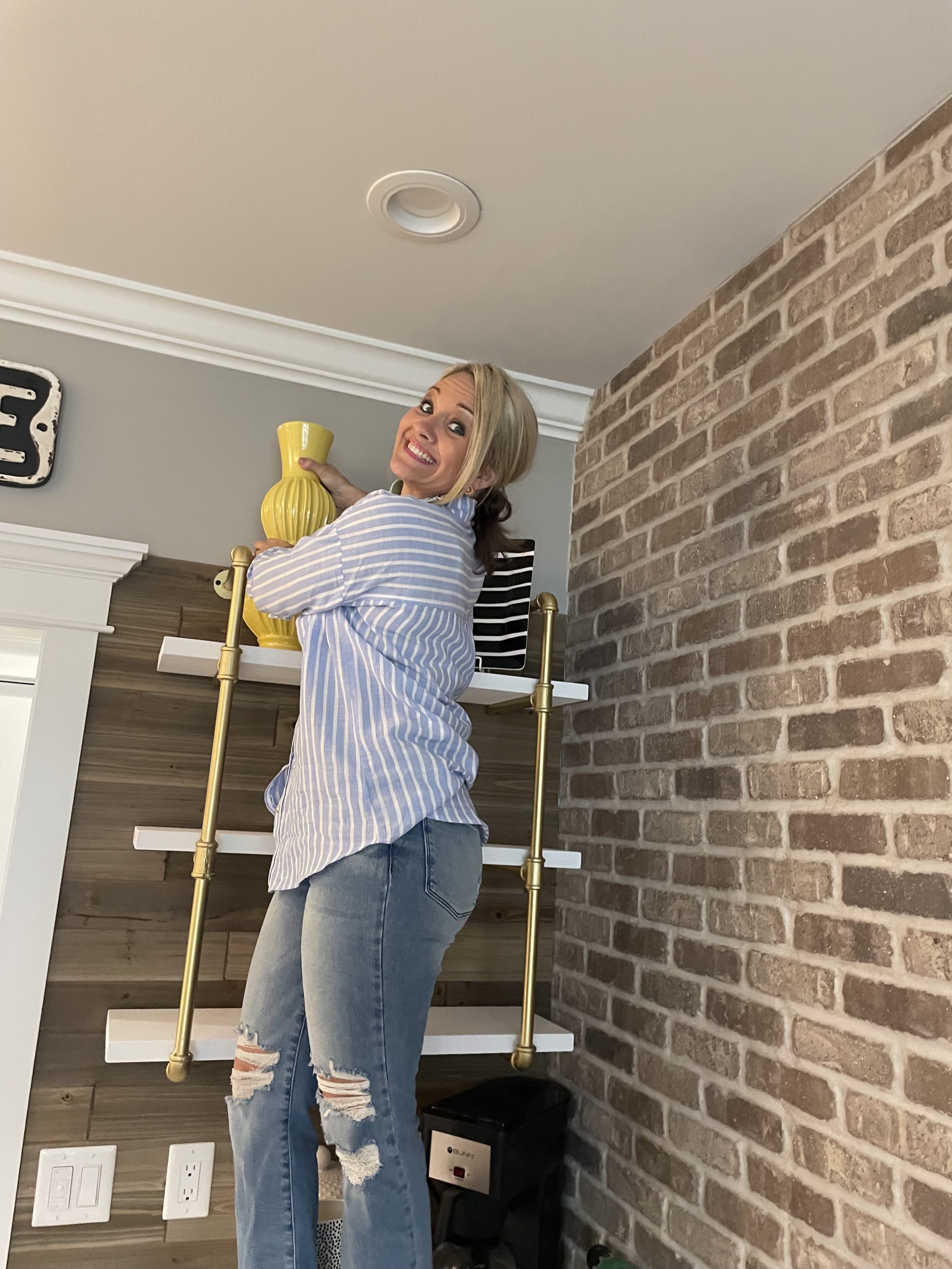 painted coffee bar makeover - Re-Fabbed