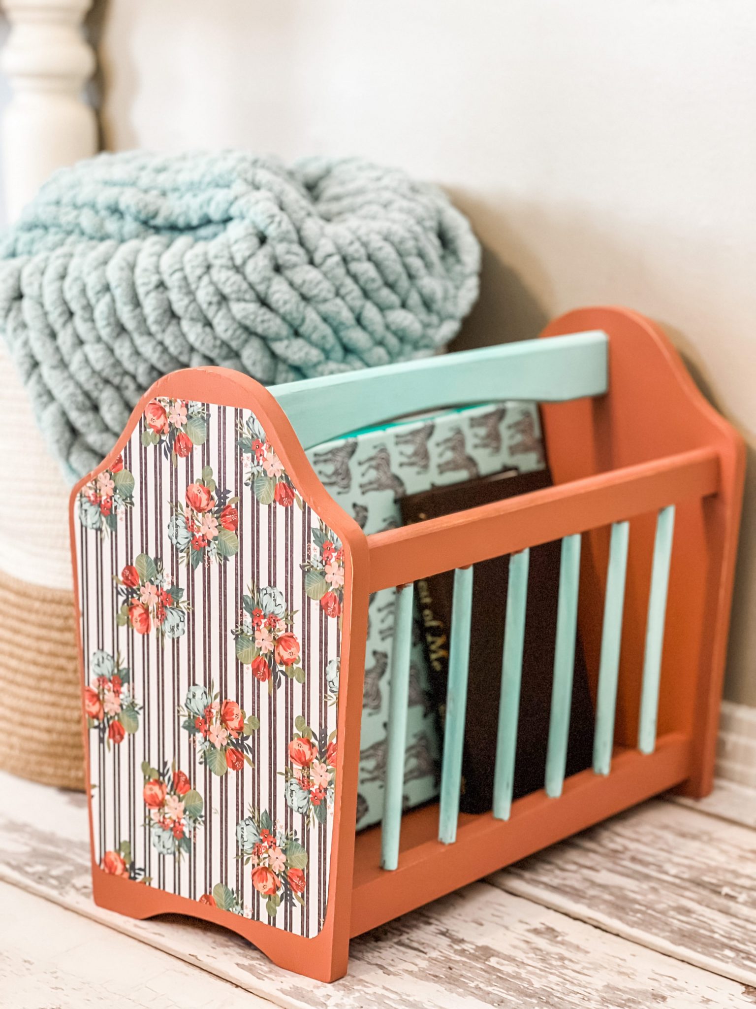 magazine rack makeover - Re-Fabbed