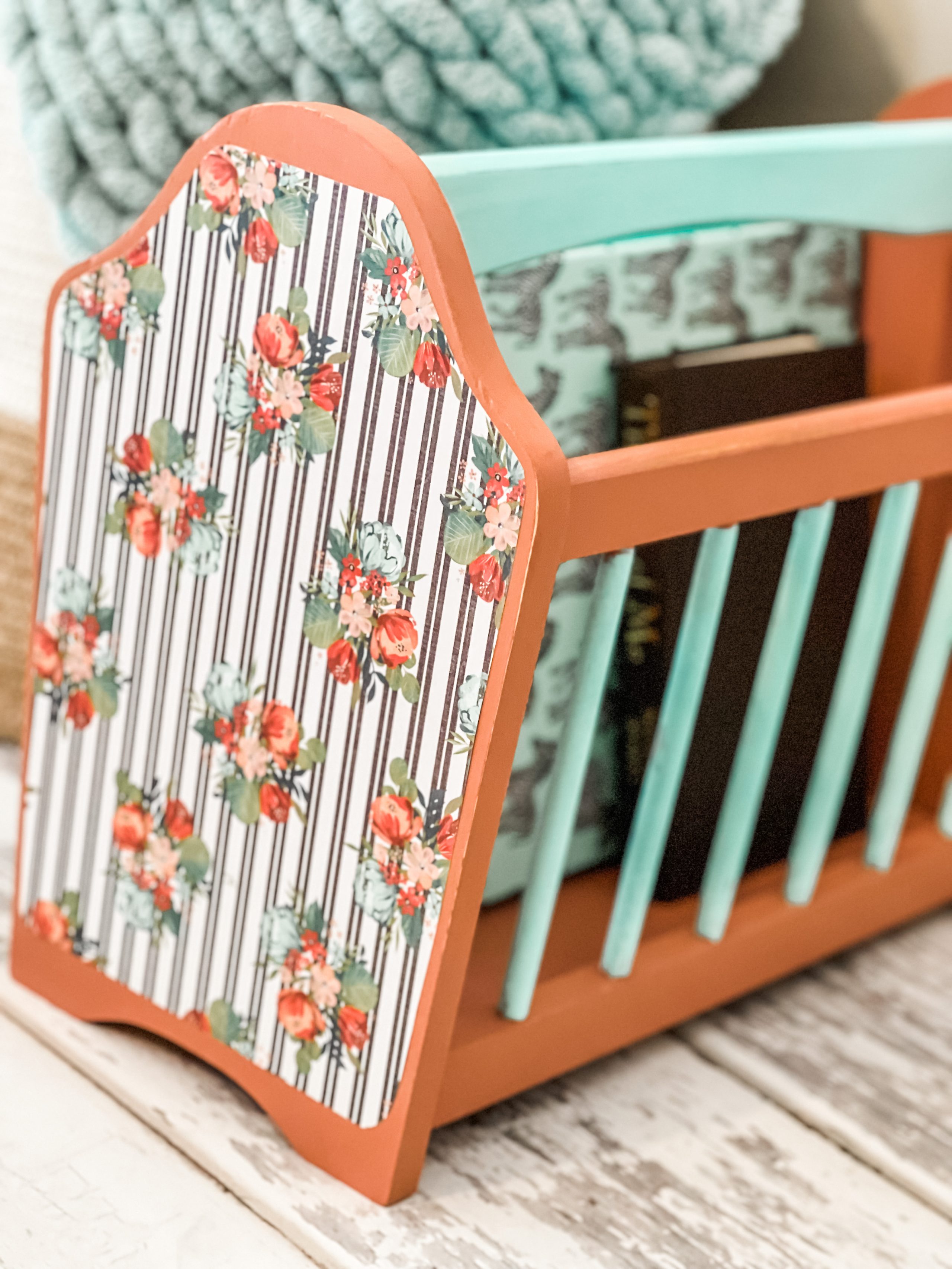 magazine rack makeover - Re-Fabbed