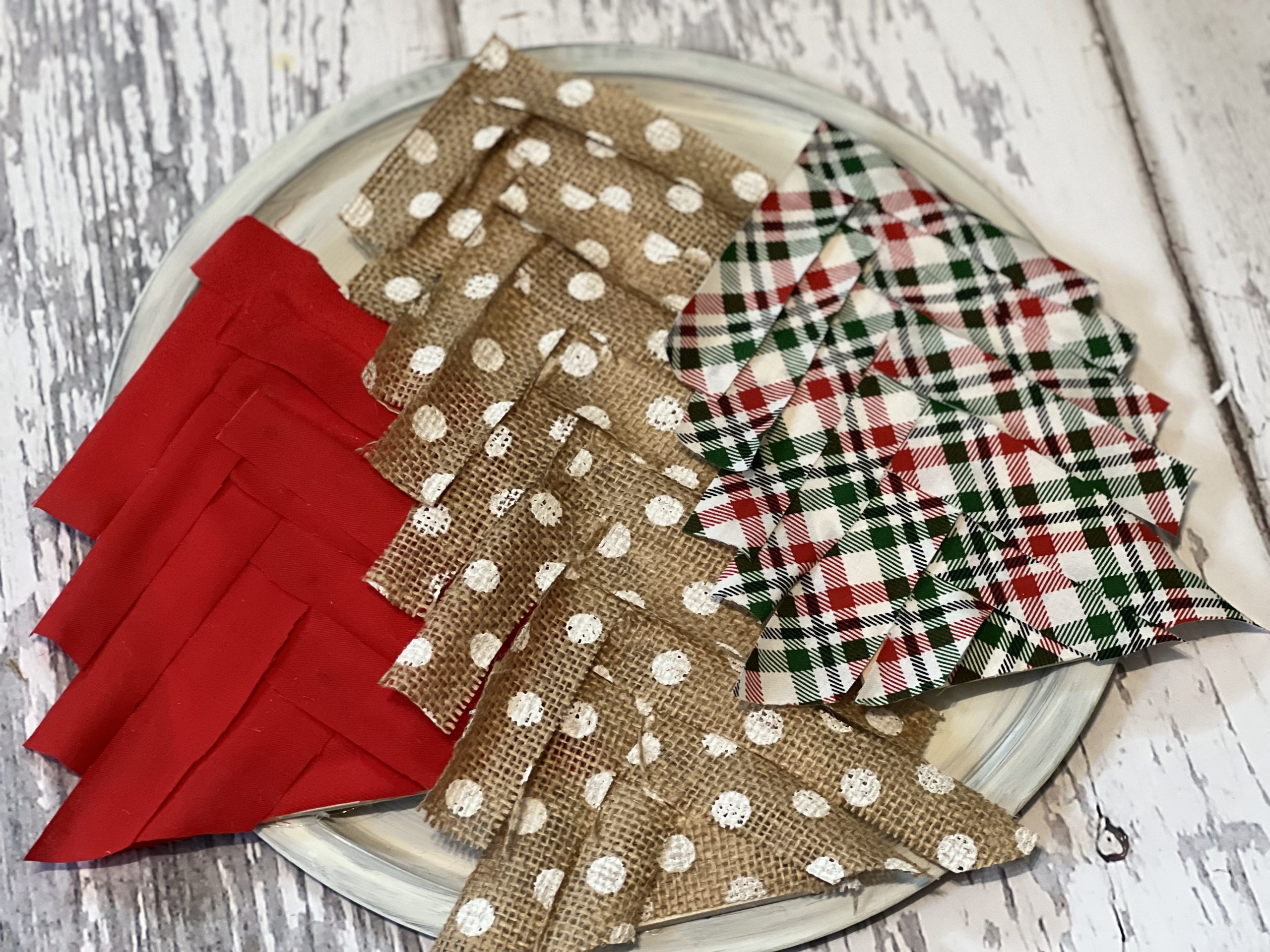 how to make diy scrap fabric christmas tree wreath - Re-Fabbed