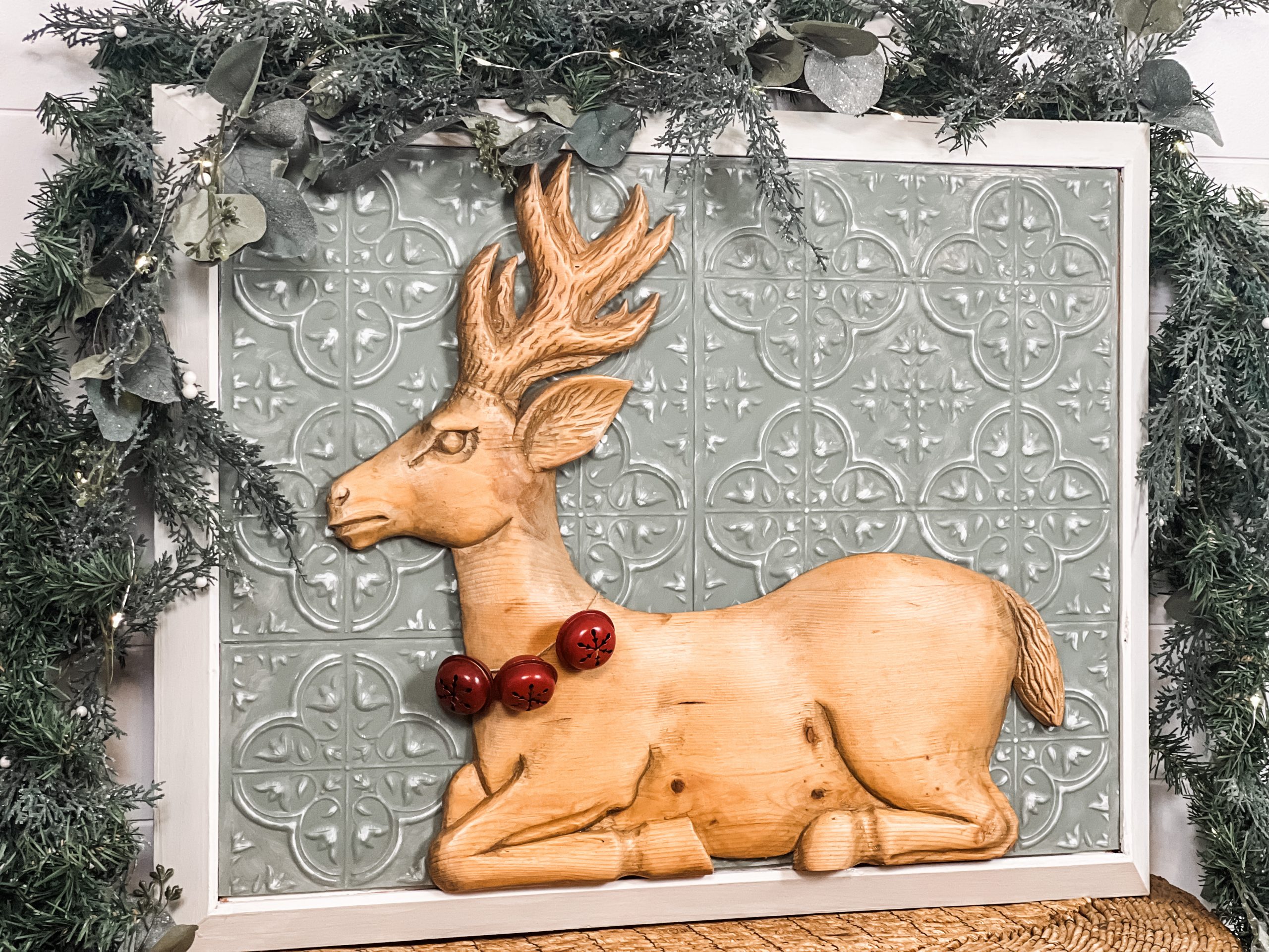 how to use adhesive wall tiles for christmas decor - Re-Fabbed