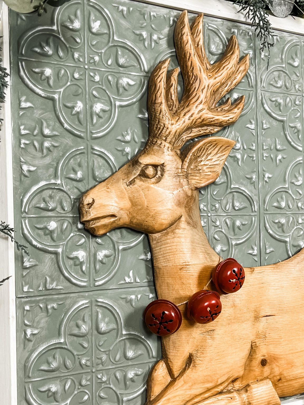 how to use adhesive wall tiles for christmas decor - Re-Fabbed
