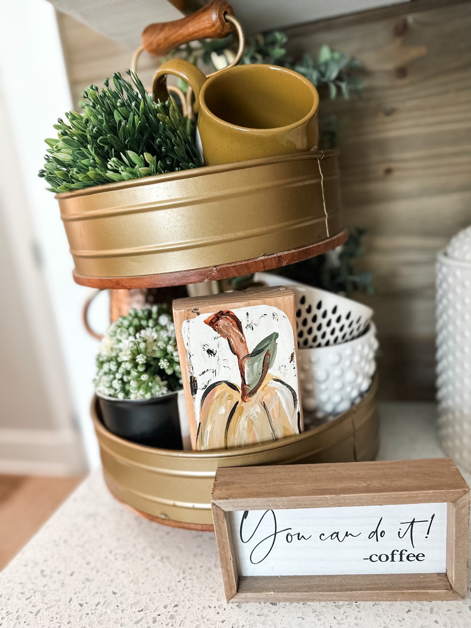 how to style a coffee bar for fall - Re-Fabbed