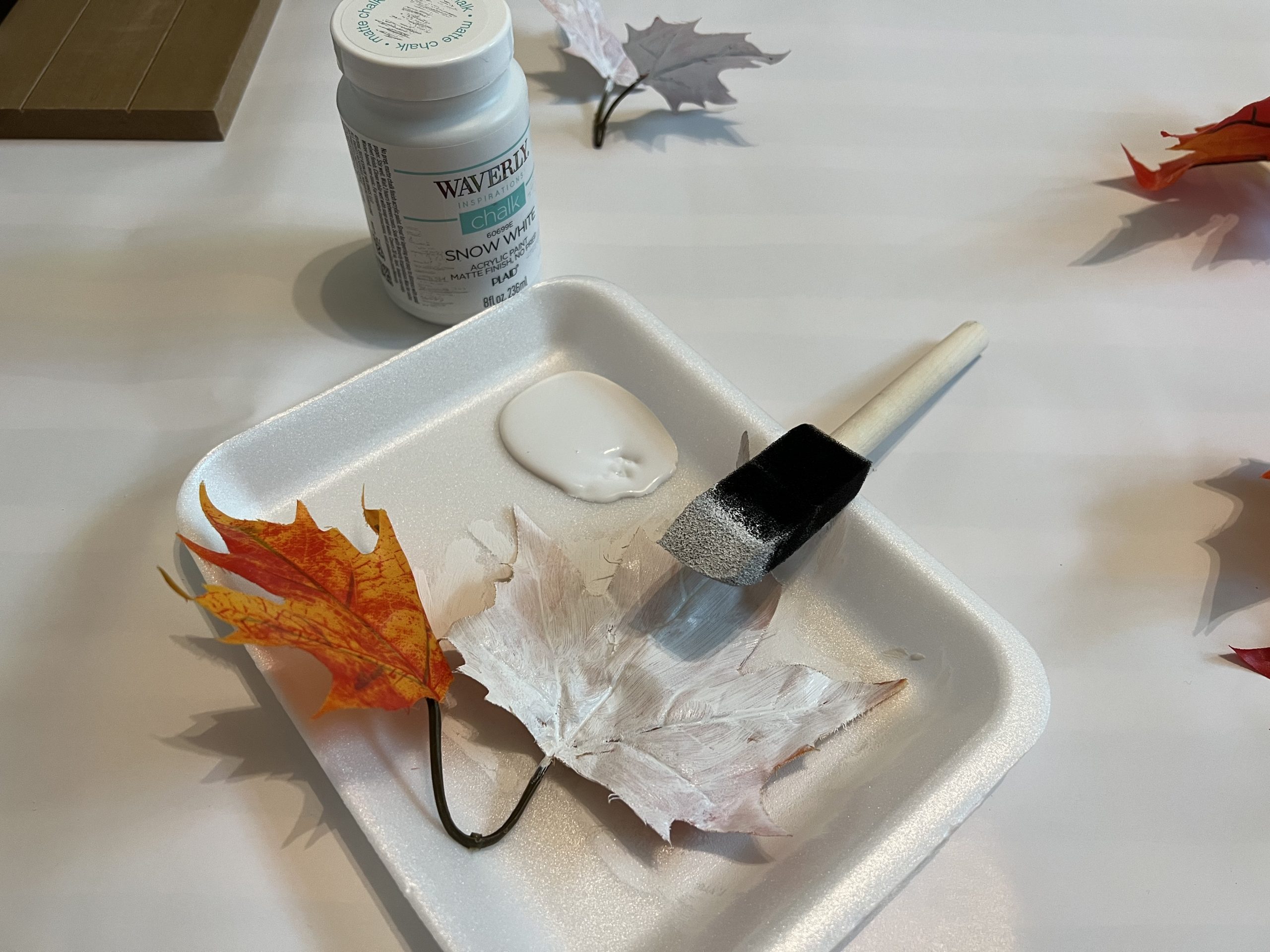 how to paint fake fall leaves - Re-Fabbed
