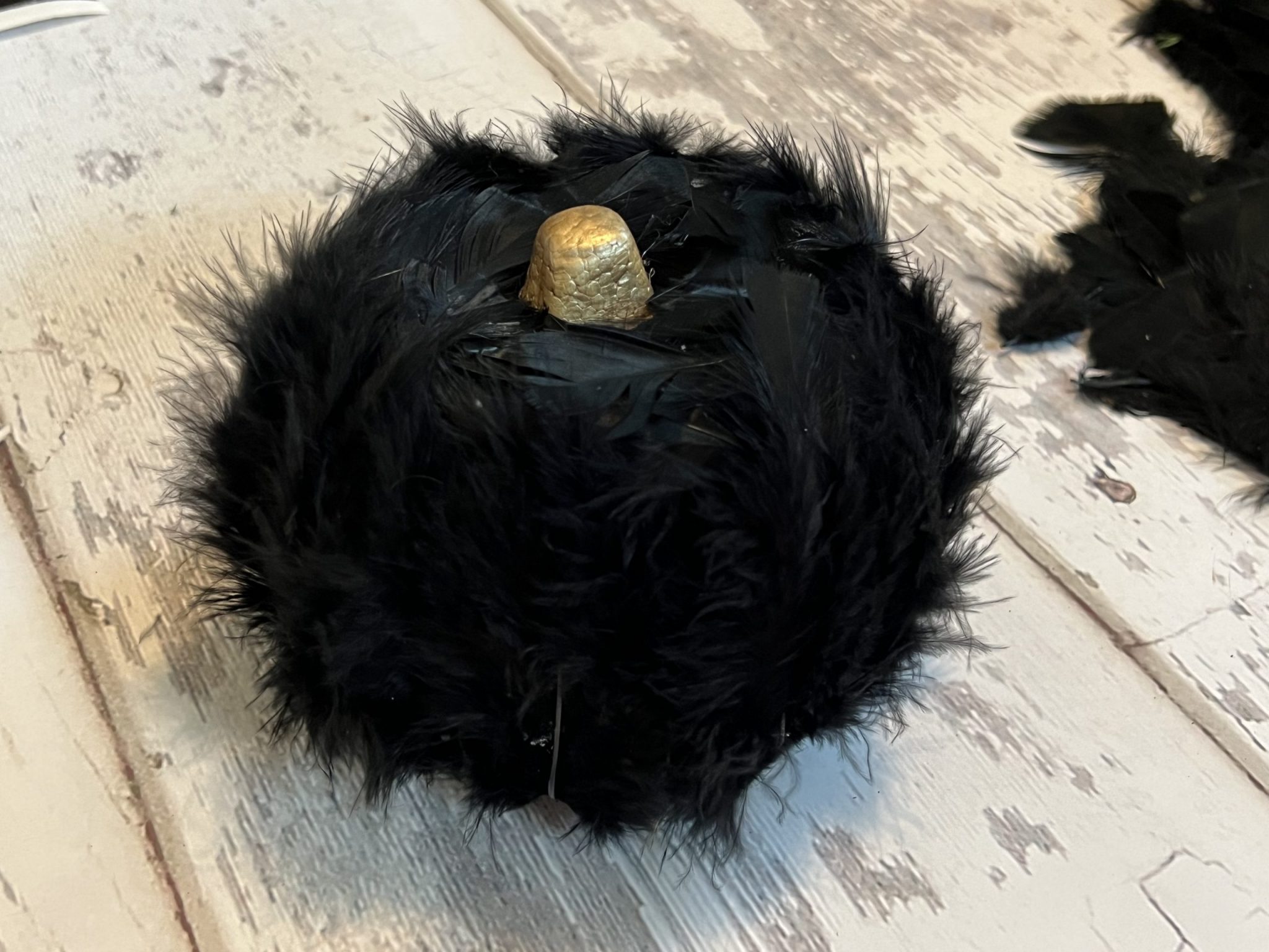 how to make a diy feather covered pumpkin - Re-Fabbed