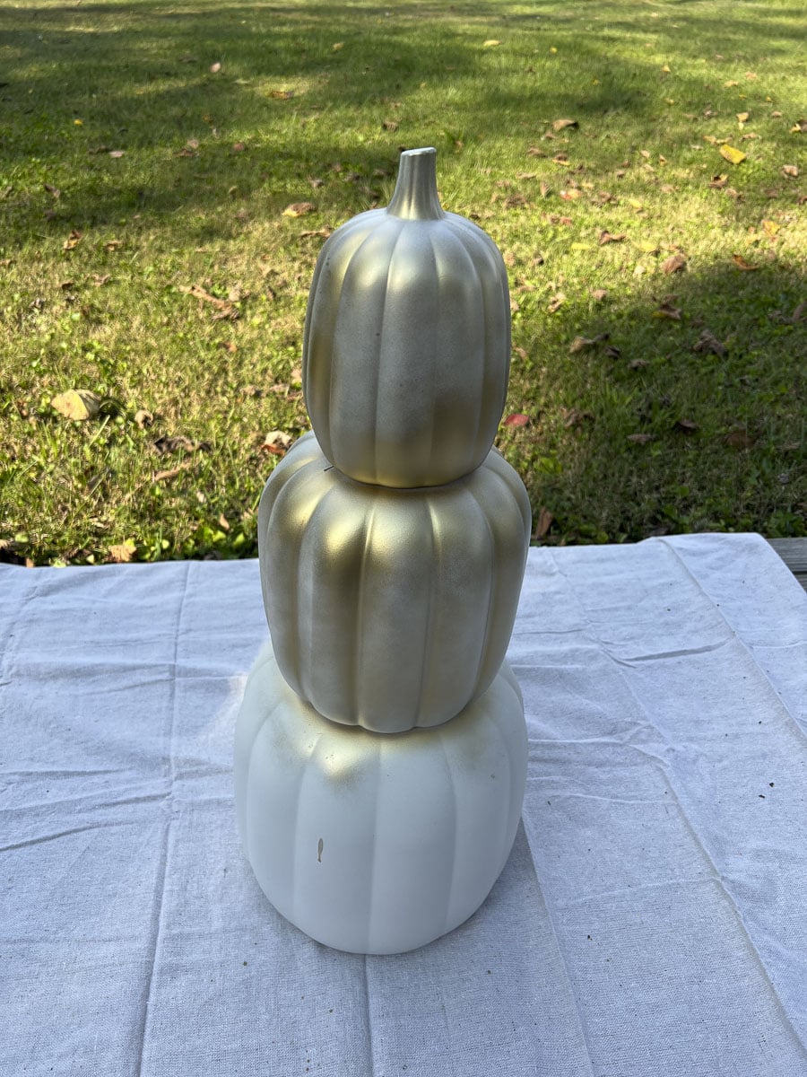 how to makeover the dollar tree stacked pumpkins - Re-Fabbed