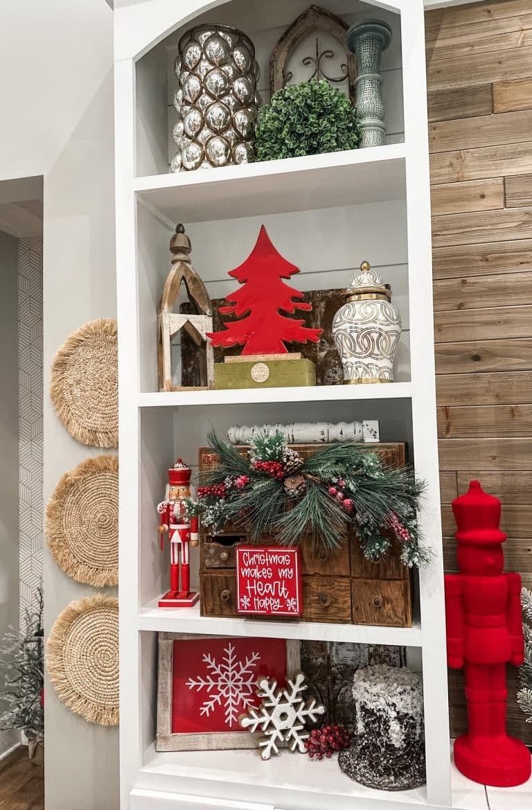cozy christmas built in shelves - Re-Fabbed