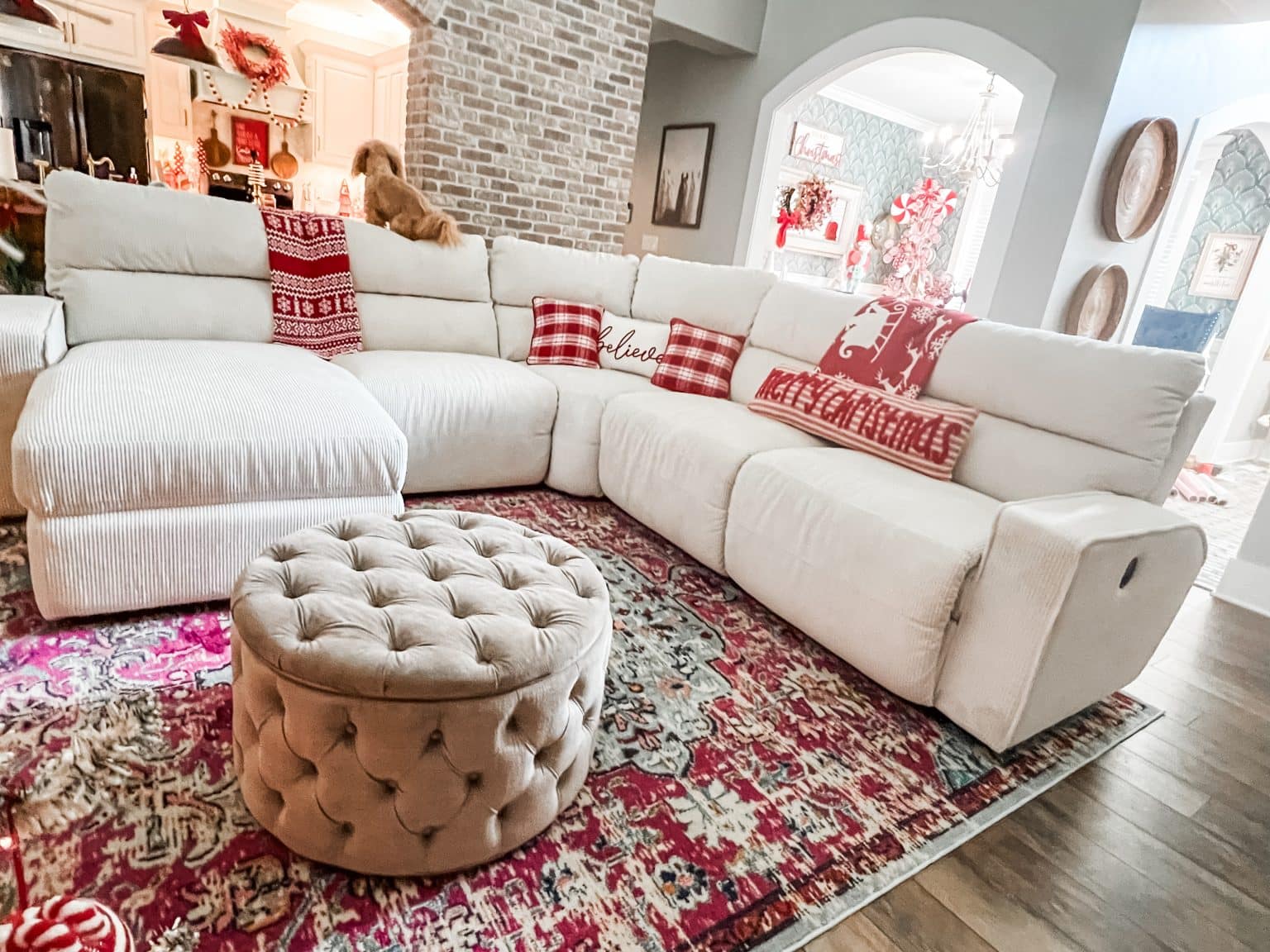 new corduroy couch in the living room - Re-Fabbed