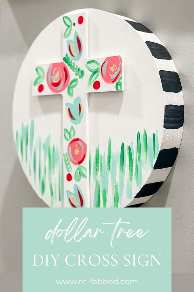 how to make diy cross sign using dollar tree supplies - Re-Fabbed
