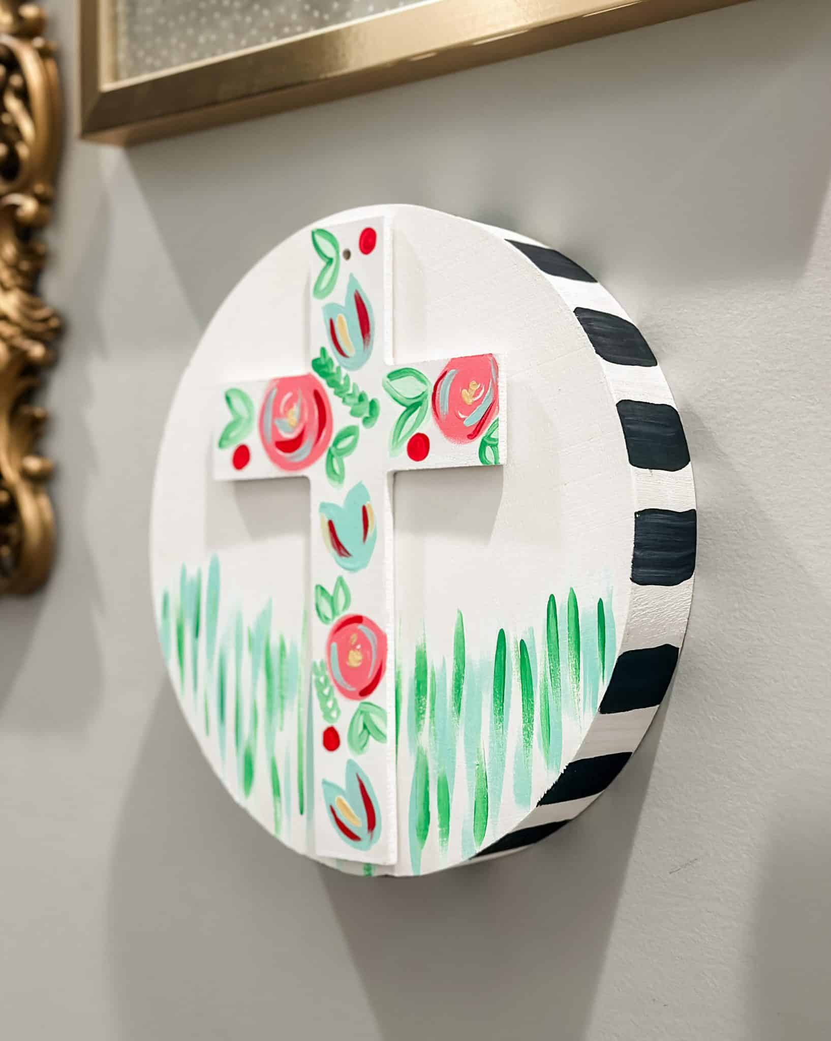how to make diy cross sign using dollar tree supplies - Re-Fabbed