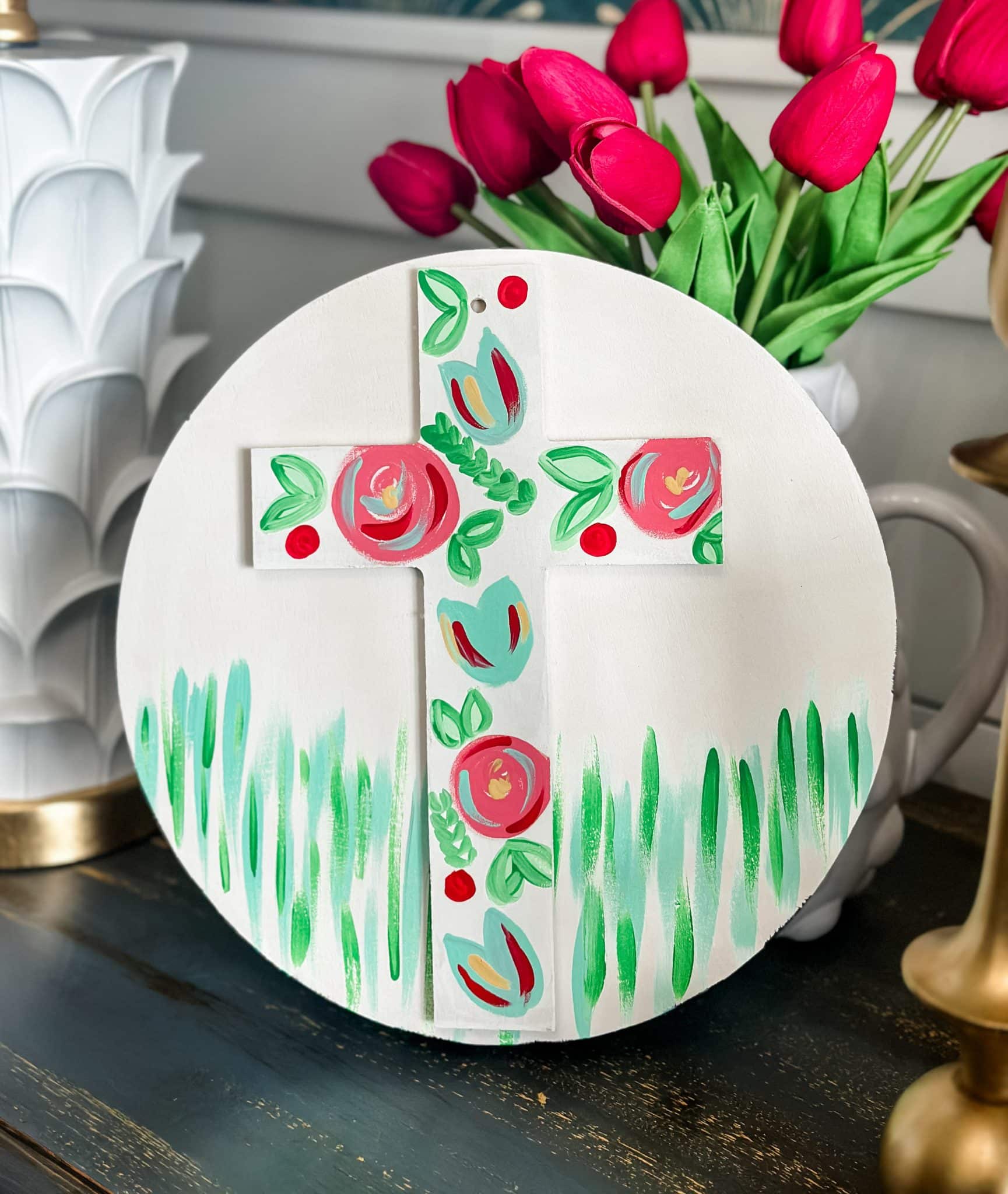 how to make diy cross sign using dollar tree supplies - Re-Fabbed
