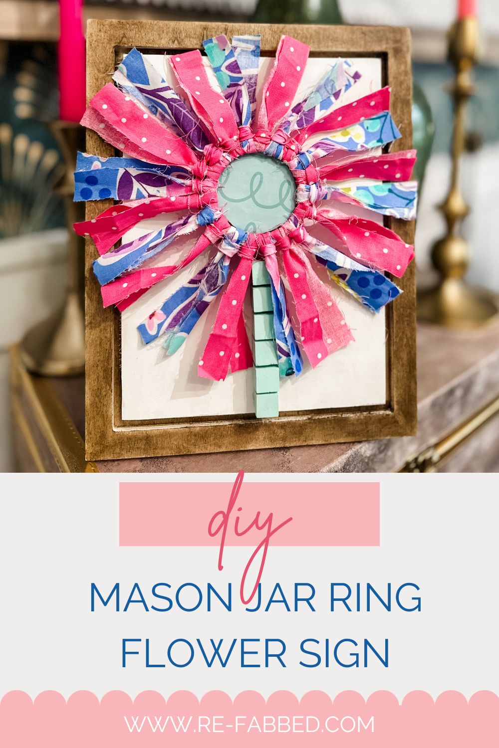 how to make diy flower using mason jar rings - Re-Fabbed
