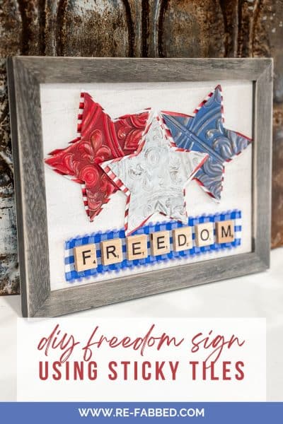 how to make a diy freedom sign using sticky tiles - Re-Fabbed