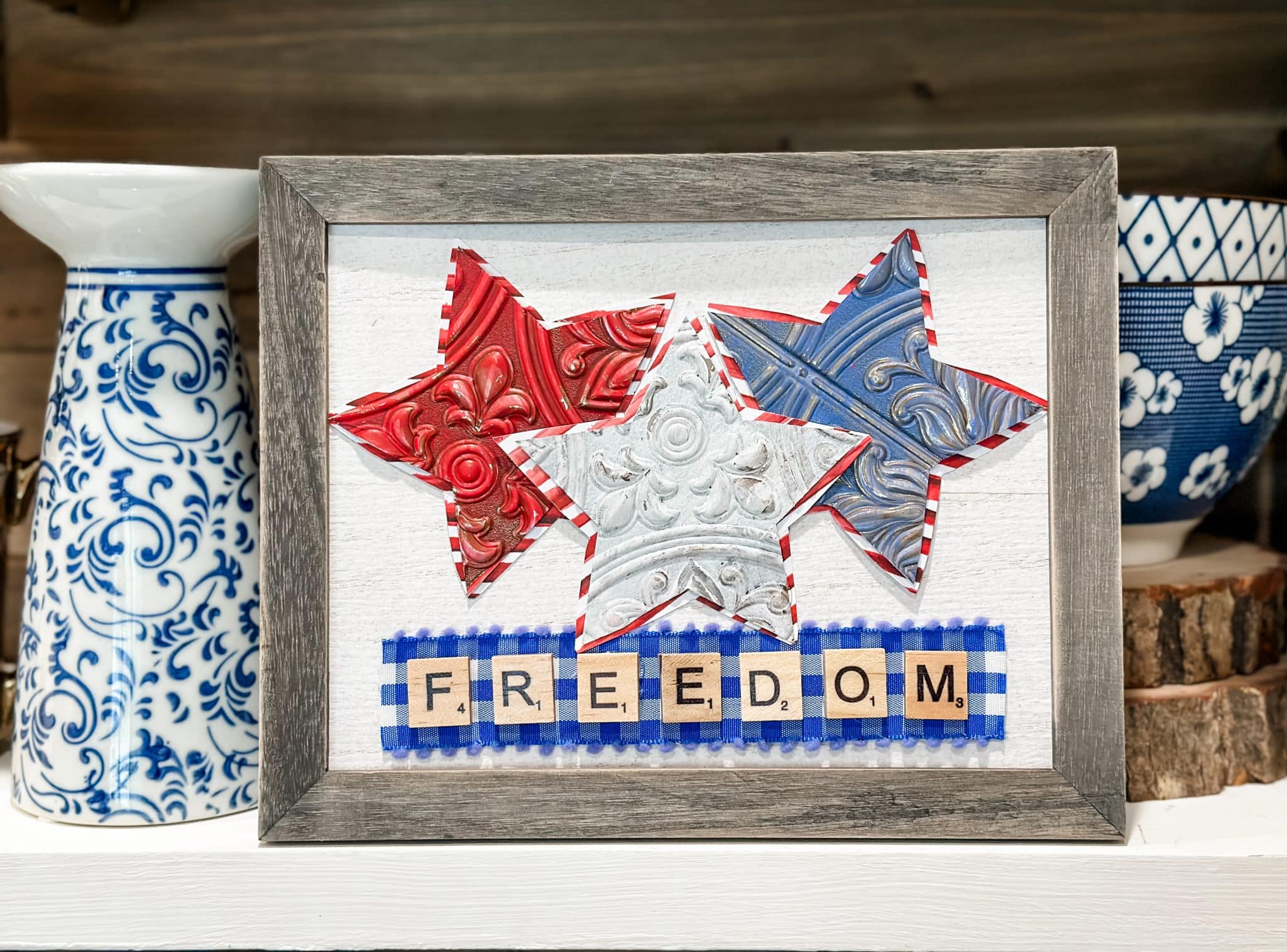 how to make a diy freedom sign using sticky tiles - Re-Fabbed