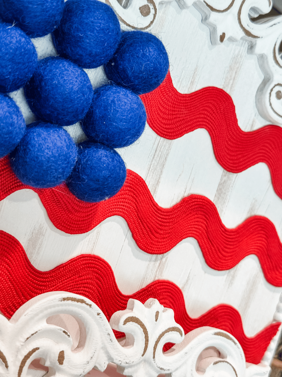 how to make a ribbon and felt ball flag - Re-Fabbed