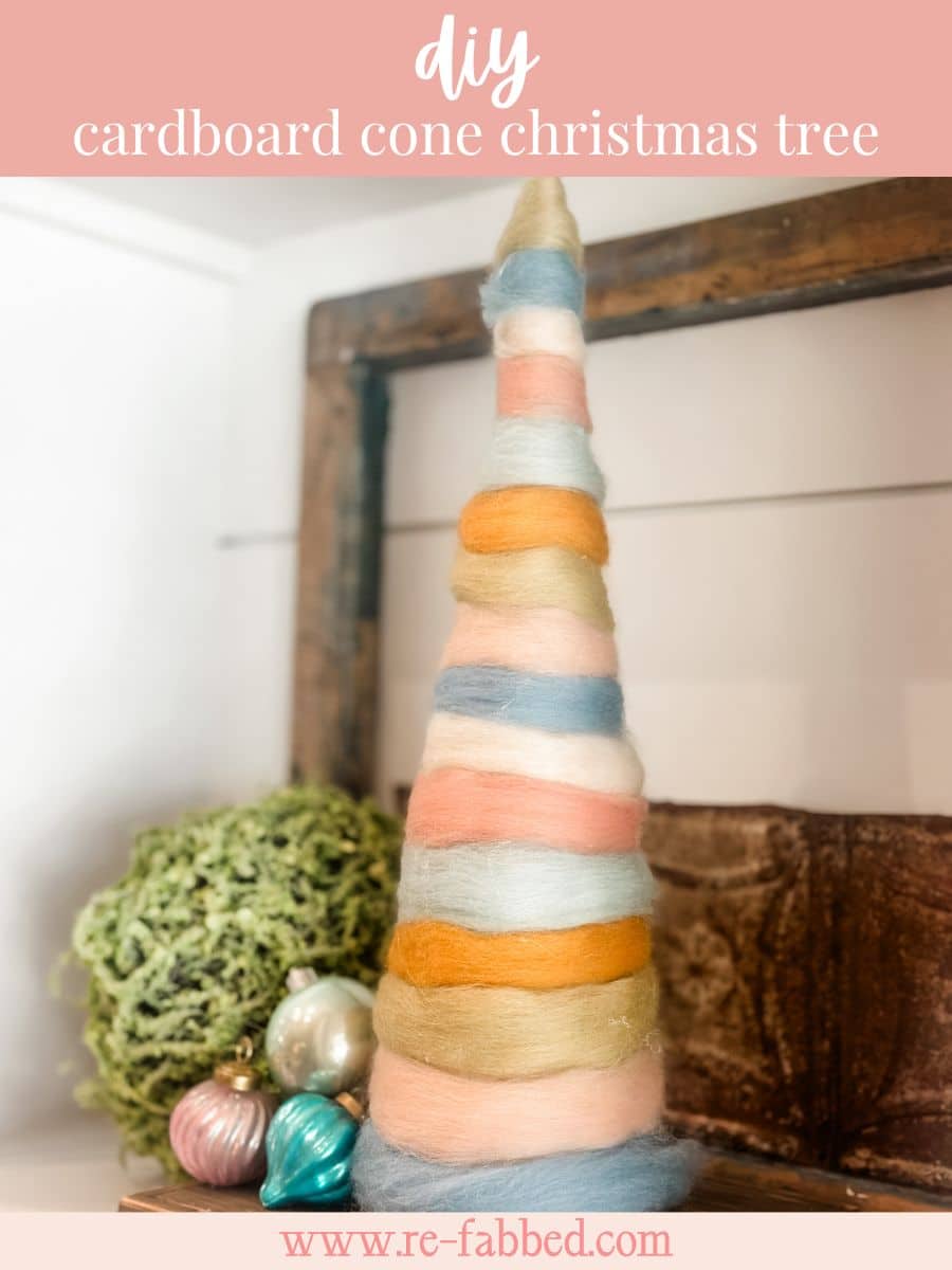 how to make the cutest Christmas tree using a cardboard cone - Re-Fabbed